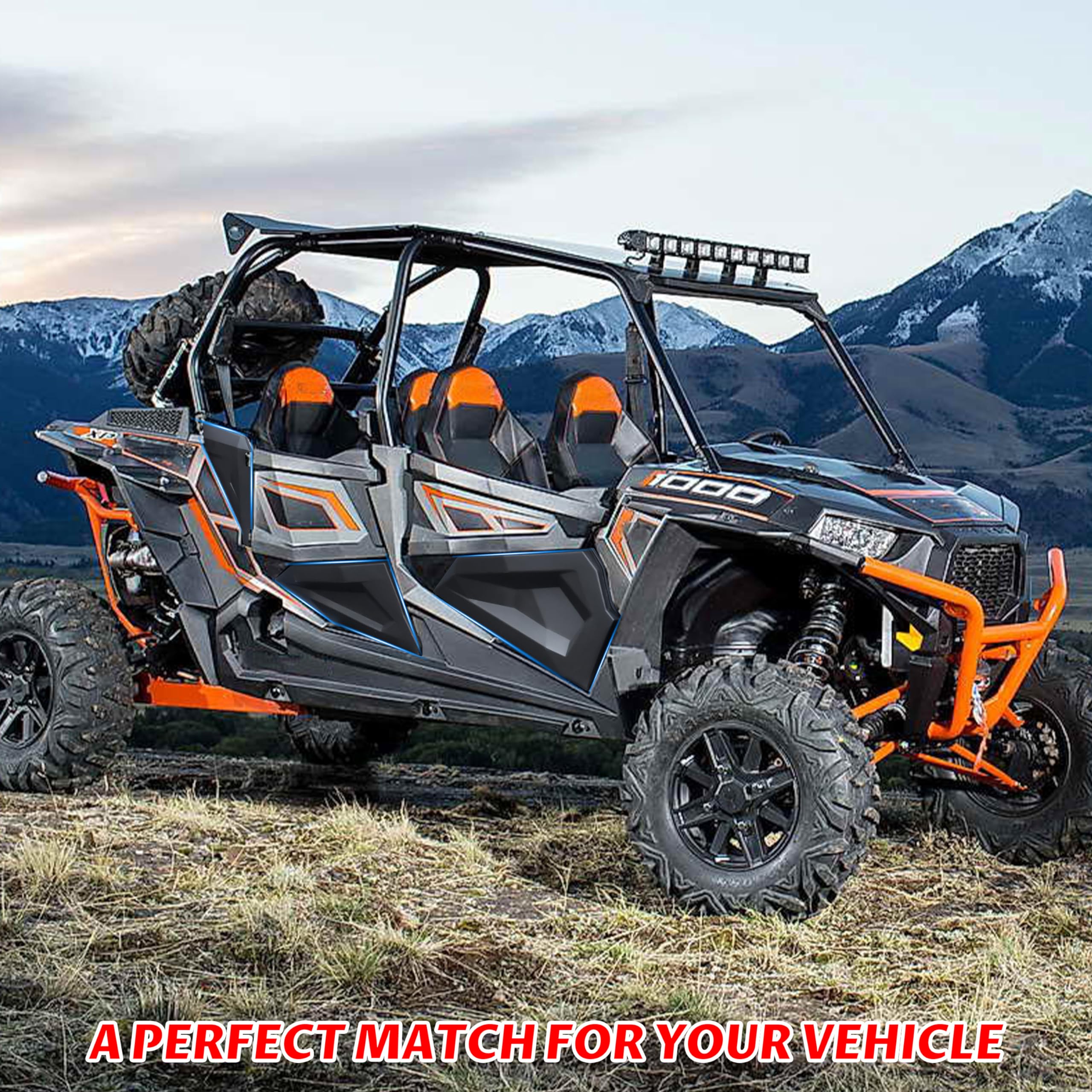 SAUTVS Lower Door Panels for Polaris RZR XP4 1000, 4 Seater Lower Half Door Inserts with Built-in Metal Frame for 2014-2023 Polaris RZR XP 4 1000 Turbo S 900 EPS(4 Doors, Replace #2879942)