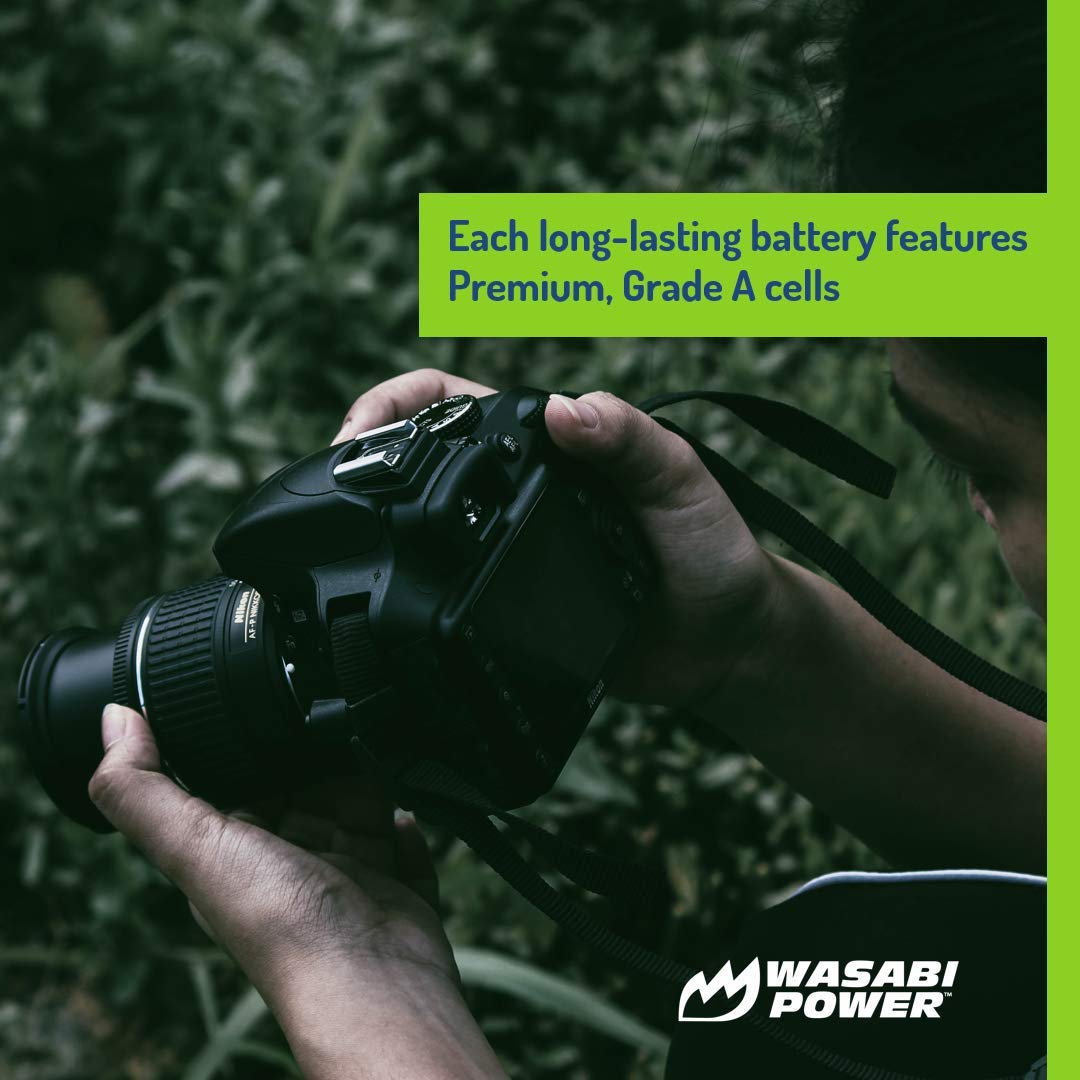 Wasabi Power Battery (2-Pack) and Charger for Nikon EN-EL3e and Nikon D50, D70, D70s, D80, D90, D100, D200, D300, D300S, D700
