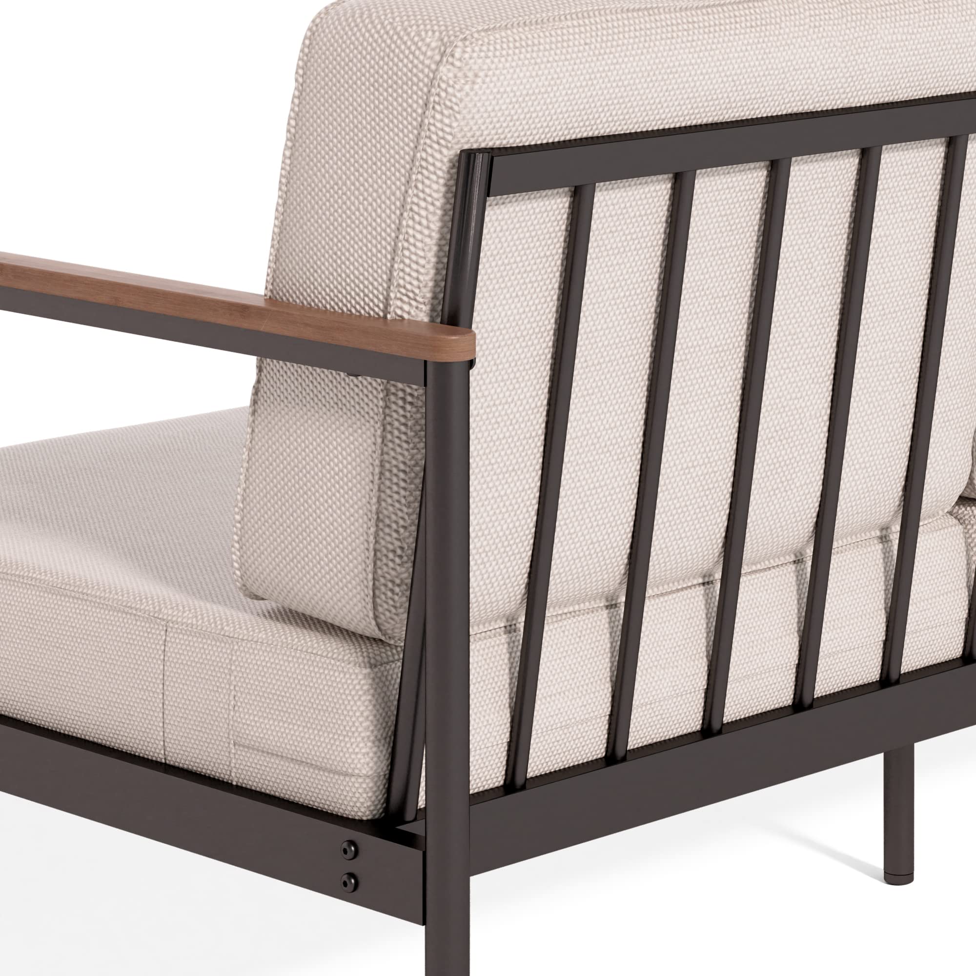 ZINUS Savannah Aluminum and Bamboo Outdoor Sofa with Cushions / Premium Patio Sofa / Weather Resistant and Rust Proof / Easy Assembly