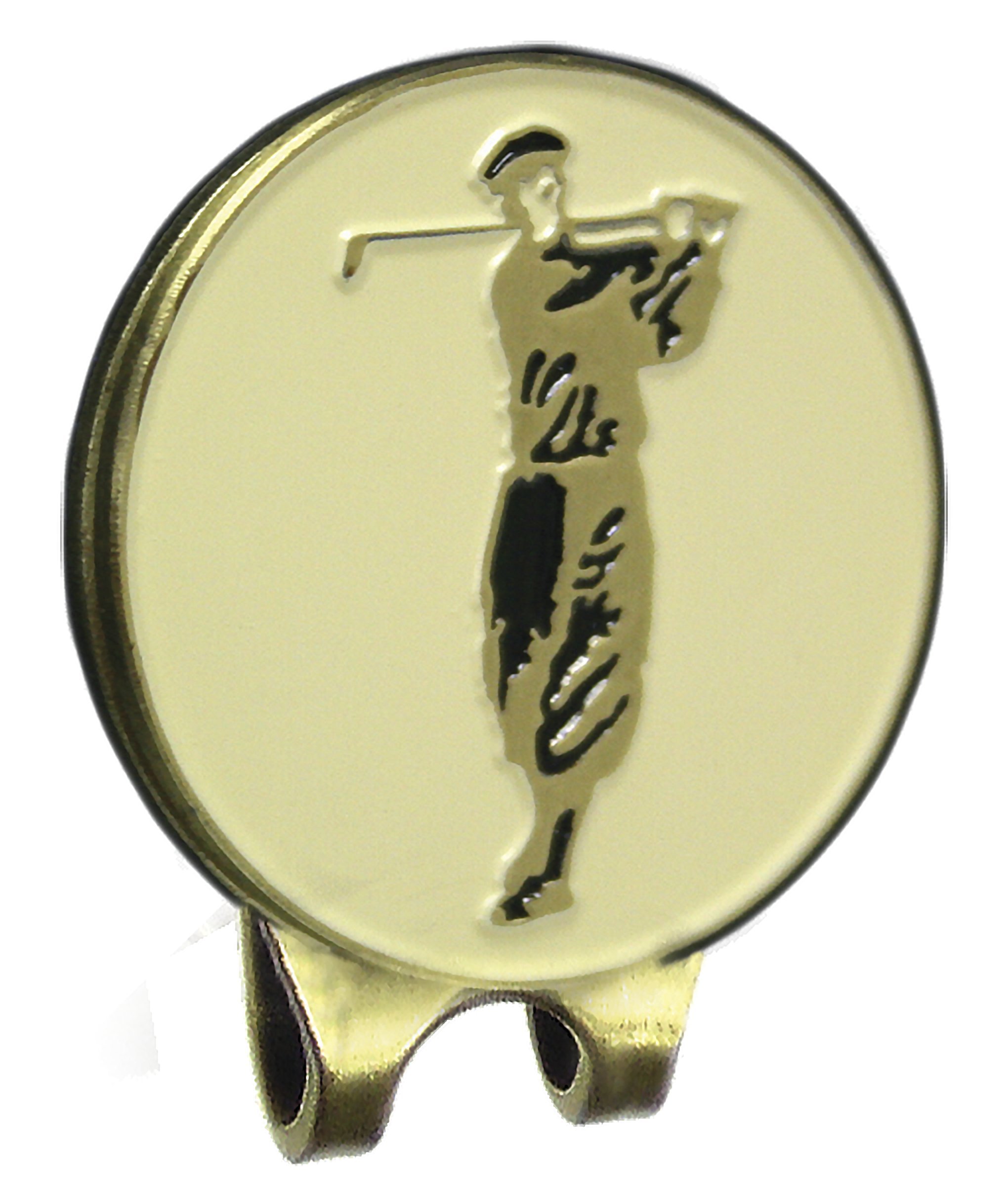 ProActive Sports Antique Brass Visor Clip with Magnetic Golfer Coin Ball Marker