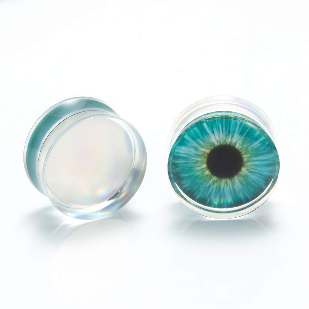 TBOSEN 1Pairs Eye style Acrylic Ear Gauges Plugs and Tunnels for Ears Gauges for Ears Piercing Expander Stretchers Gift 0g-1 3/16" in 8mm-30mm