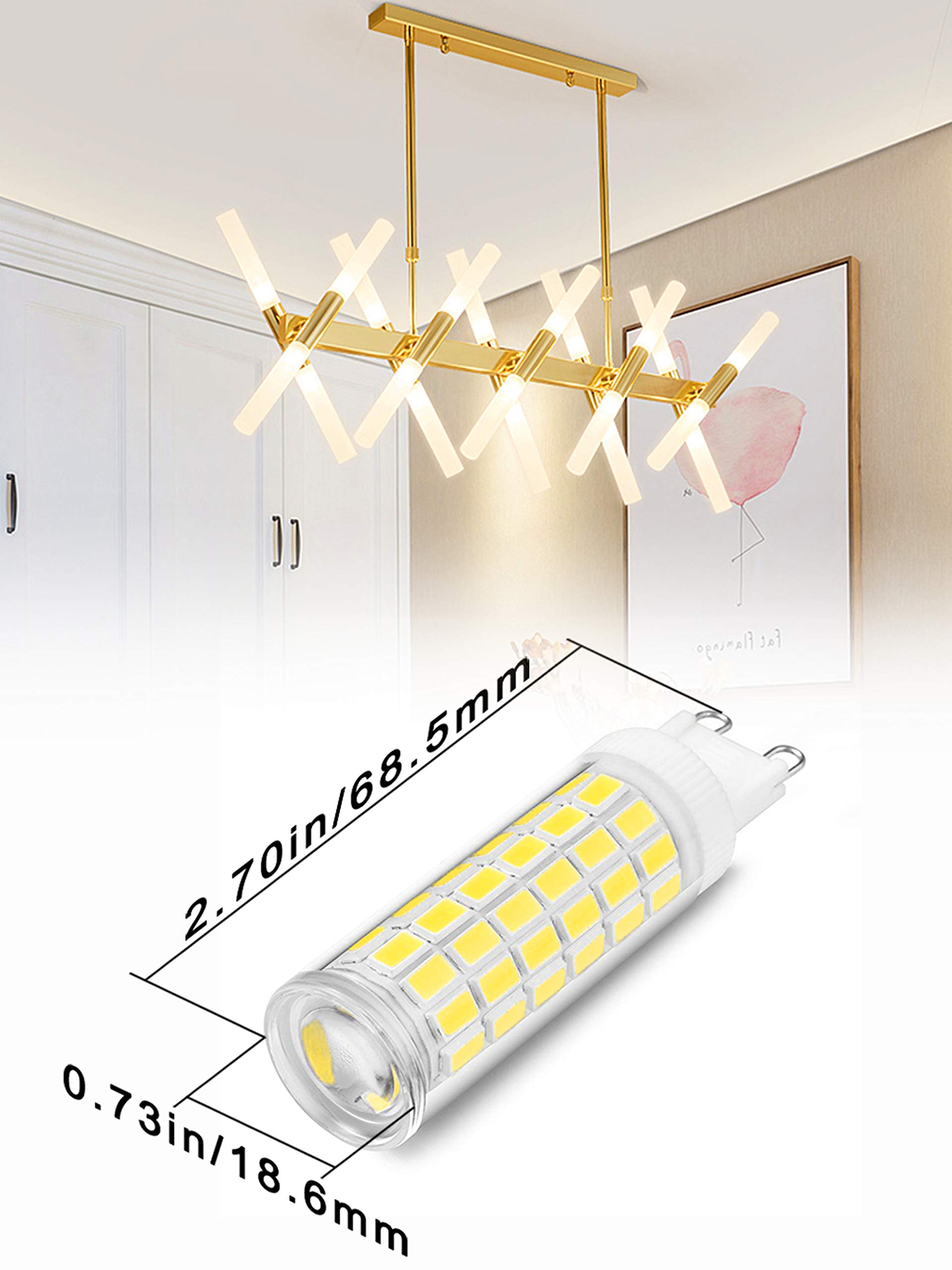 Ziomitus G9 Led Bulbs 75 Watt 100 Watt 4000K Natural White,1000 lm, AC120V G9 8W Bi-pin Neutral LED Corn Light Bulb for Chandelier Pendant Wall Ceiling Floor Ligting,5Pack