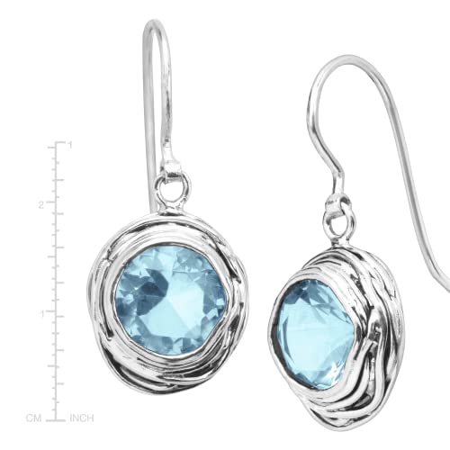 Silpada 'Hooked on Blue' Blue Cubic Zirconia Drop Earrings in Sterling Silver