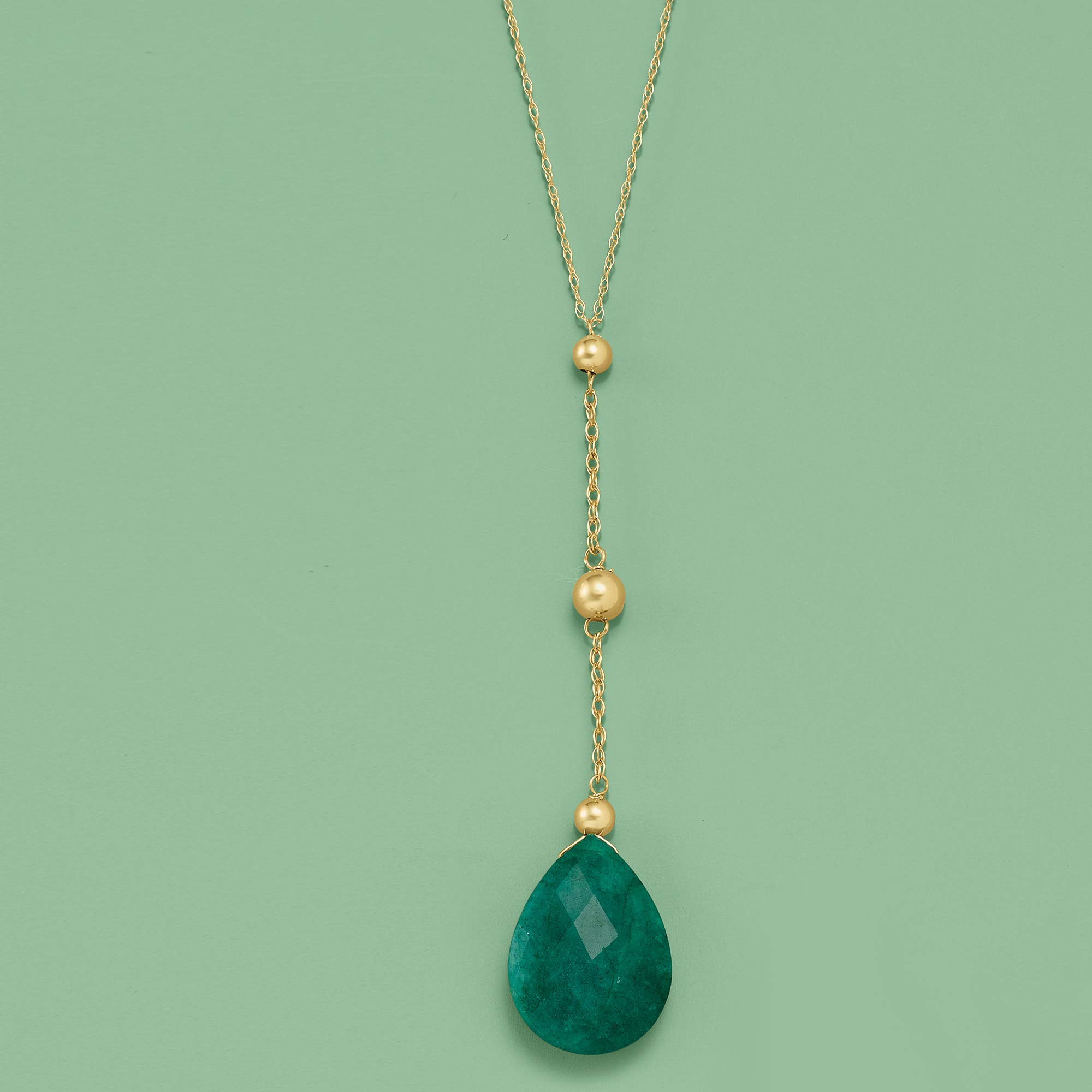 Ross-Simons Precious Gemstone Y-Necklace in 14kt Yellow Gold