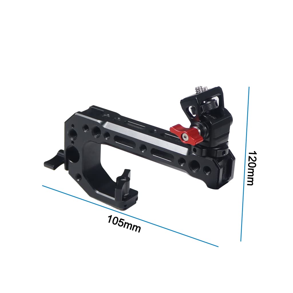 XT-XINTE Top Handle Grip for Camera Cage Protective Stabilizer Rig 1/4" Holes Cold Shoe w Monitor Holder Mount Photography Accessories