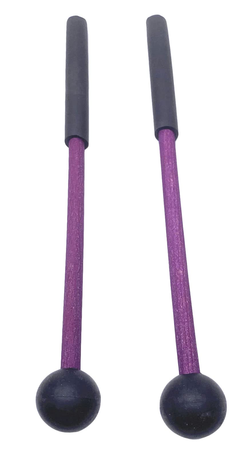 TUOREN 1 Pair 9 Inch Rubber Xylophone Sticks Tongue Drum Mallets Percussion Sticks Hammer for Glockenspiel, Xylophone, Chime, Woodblock, and Bells (Purple)