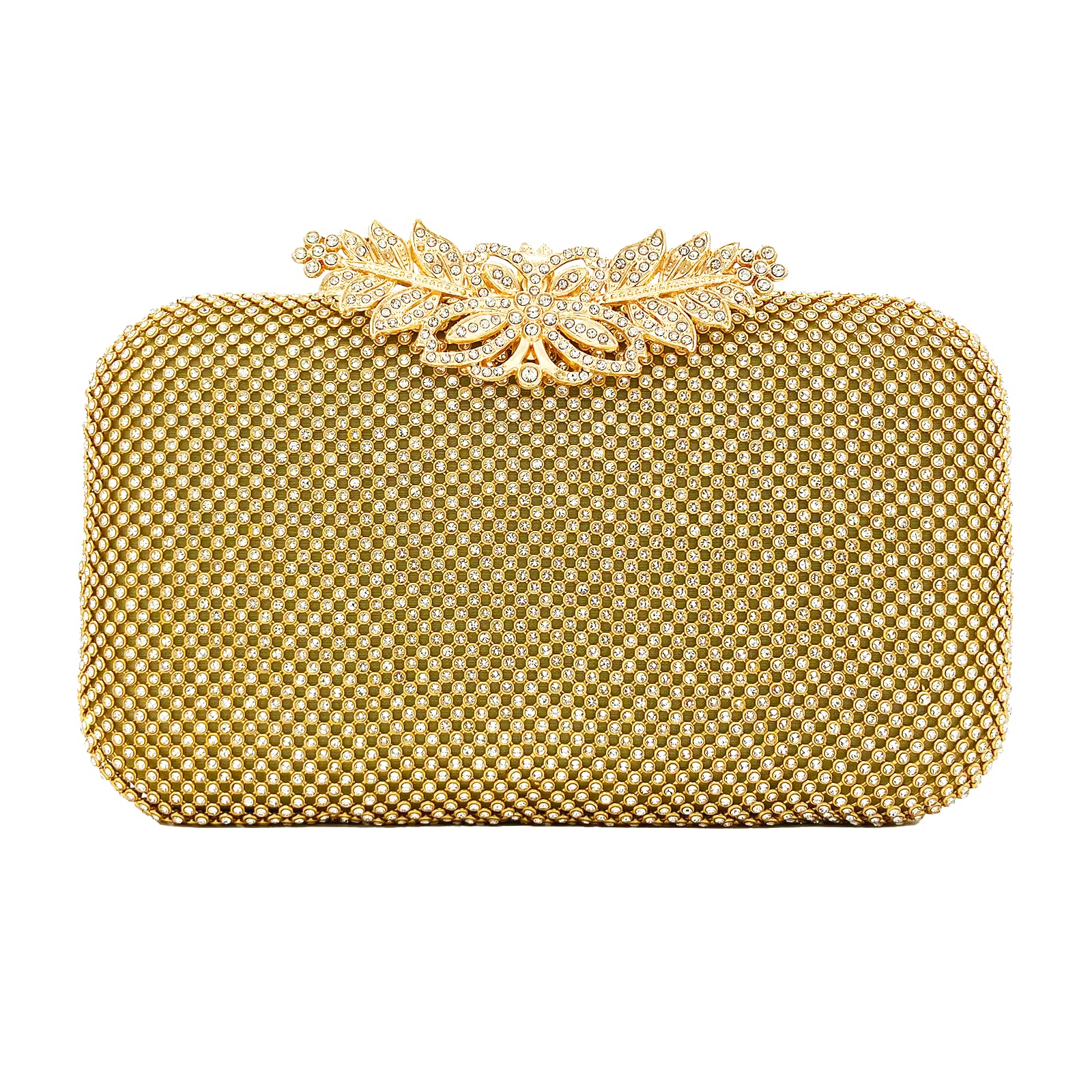 UQVIZU Women's Clutch Purses Bling Glitter Evening Handbags Wedding Party Prom Evening Bag, Gold
