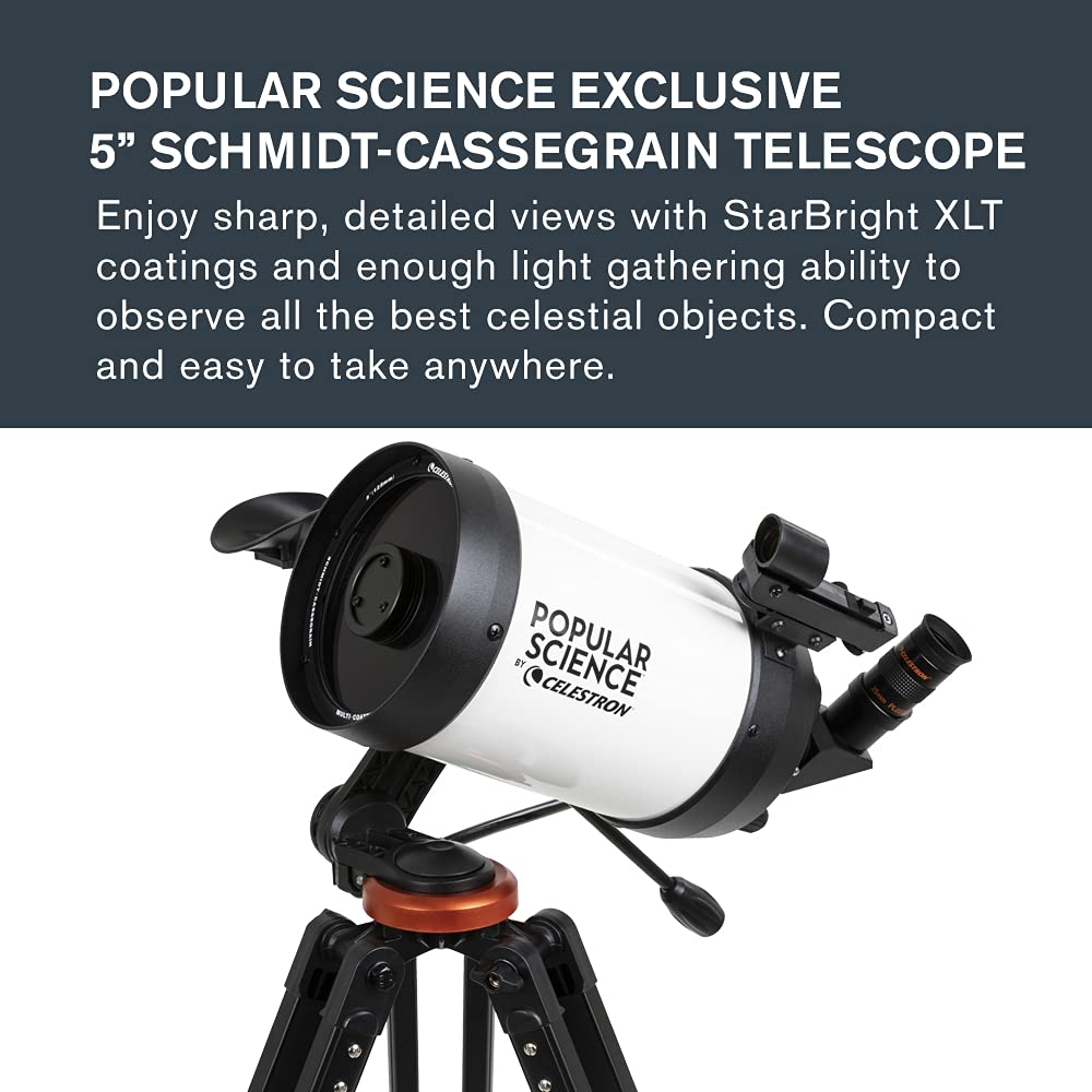 Popular Science StarSense Explorer DX 5” Smartphone App-Enabled Telescope - Works with StarSense App to Help You Find Stars, Planets & More - Schmidt-Cassegrain Telescope - iPhone/Android Compatible