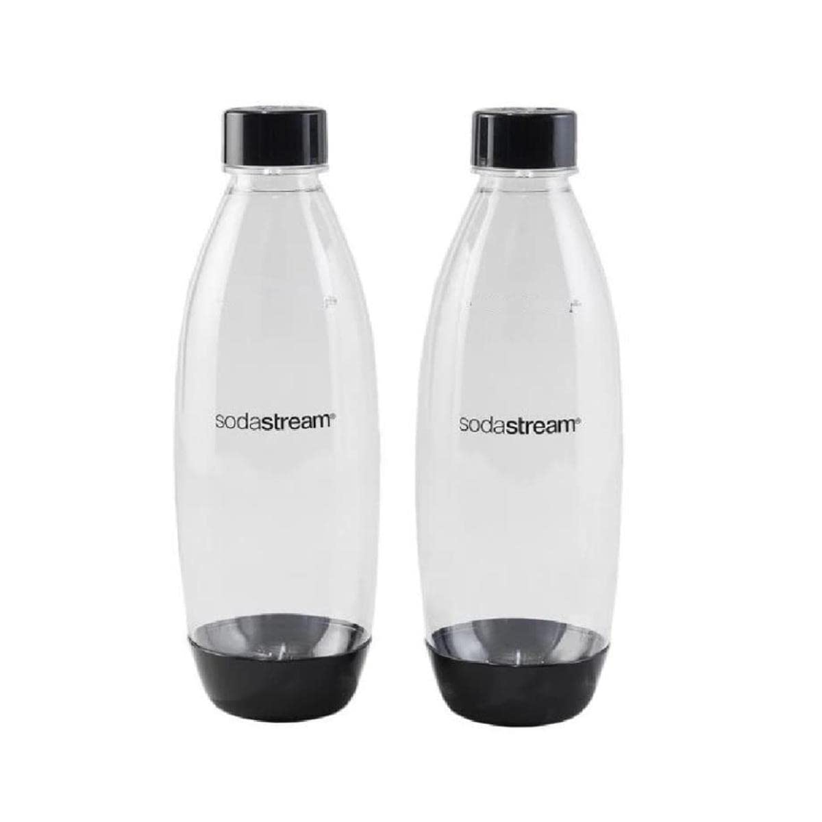 sodastream Bottle 2 Pack, BPA Free Fizzy Water Bottles for Spirit, Terra, Art & Source Sparkling Water Makers, Dishwasher Safe Reusable Water Bottle Flavours - 2x 1L Water Bottle, Black