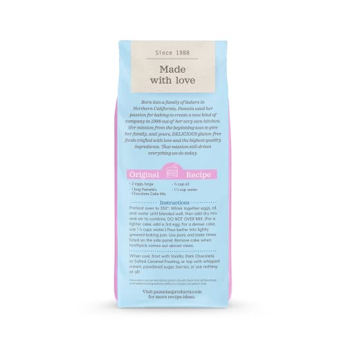 Pamela's Gluten Free Chocolate Cake Mix, Dairy Free, Kosher, 21-Ounce Bag (Pack of 6)