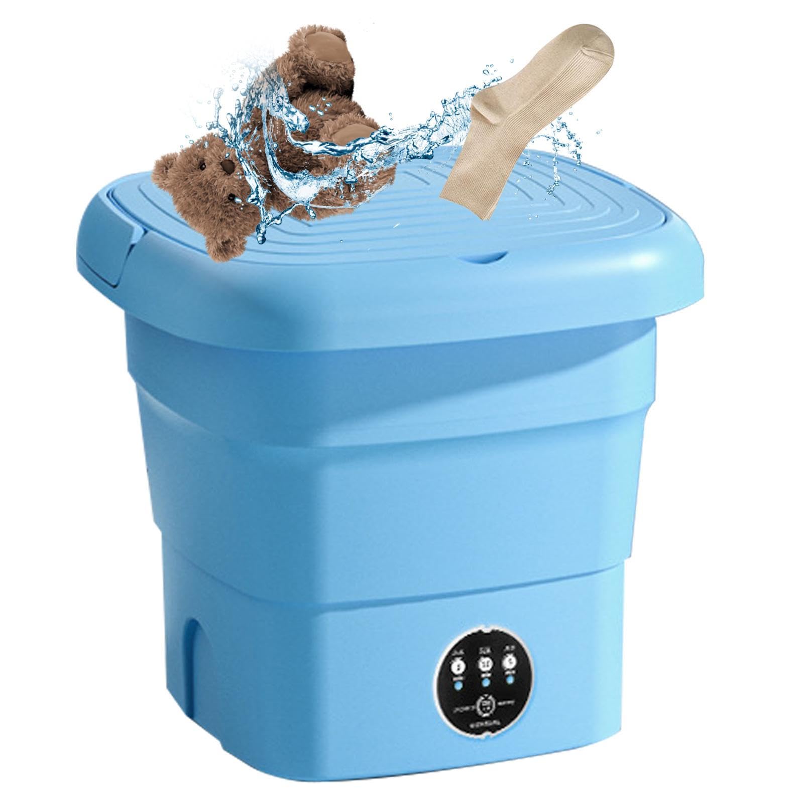 Small Washer Machines, Portable Mini Washing Machine, Foldable Touchscreen Washer, Drain Basket Washer, Small Timer Laundry Washer, Automatic Electric Low Noise Washing Machine for Home and Travel