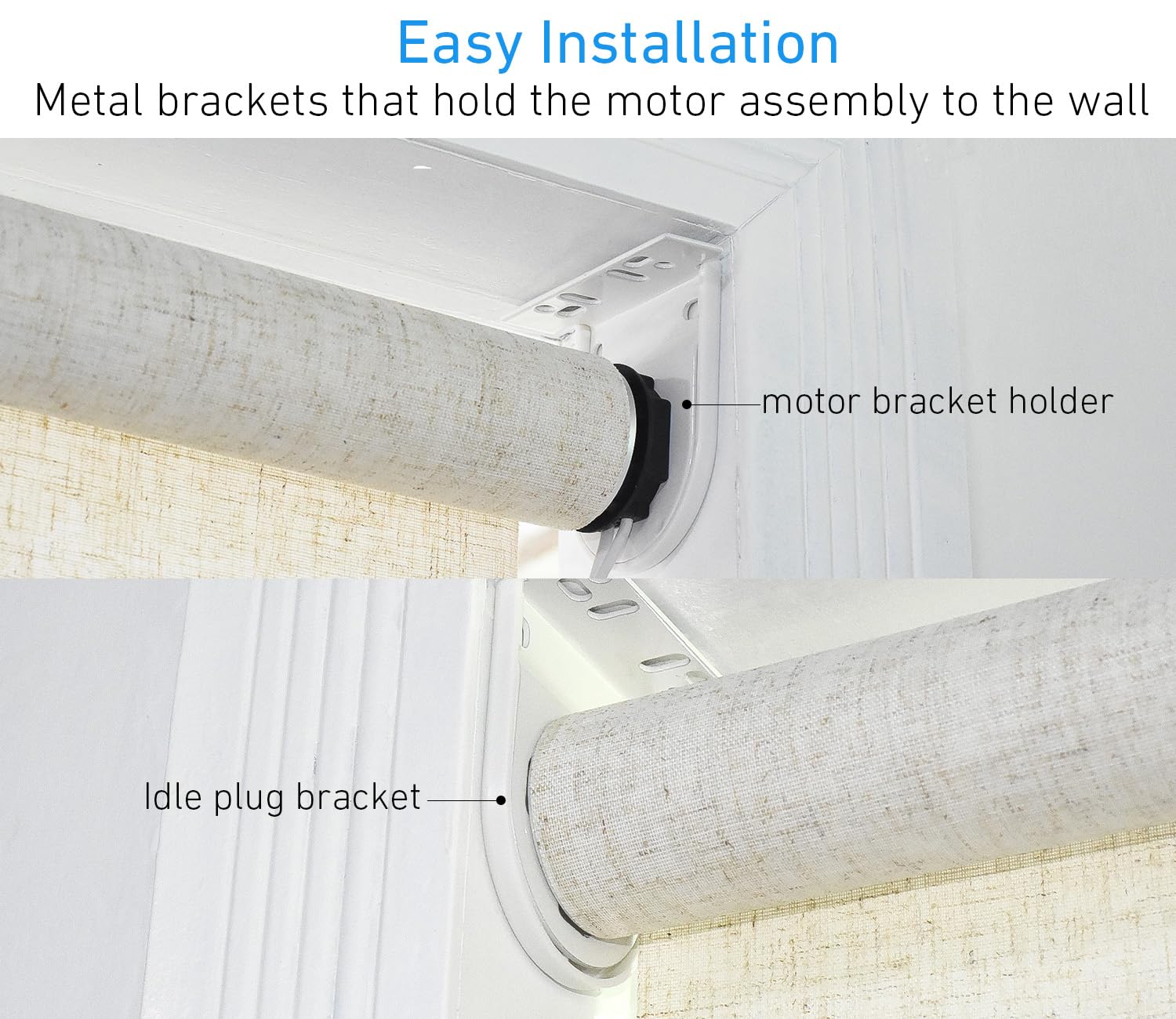 Rollerhouse 38/40mm Roller Blind Repair Kit, Mount Window Shade Brackets, Curtain Roller Blind Accessories for Electric Blinds with 1 1/2" Tube, 1 Pair, White