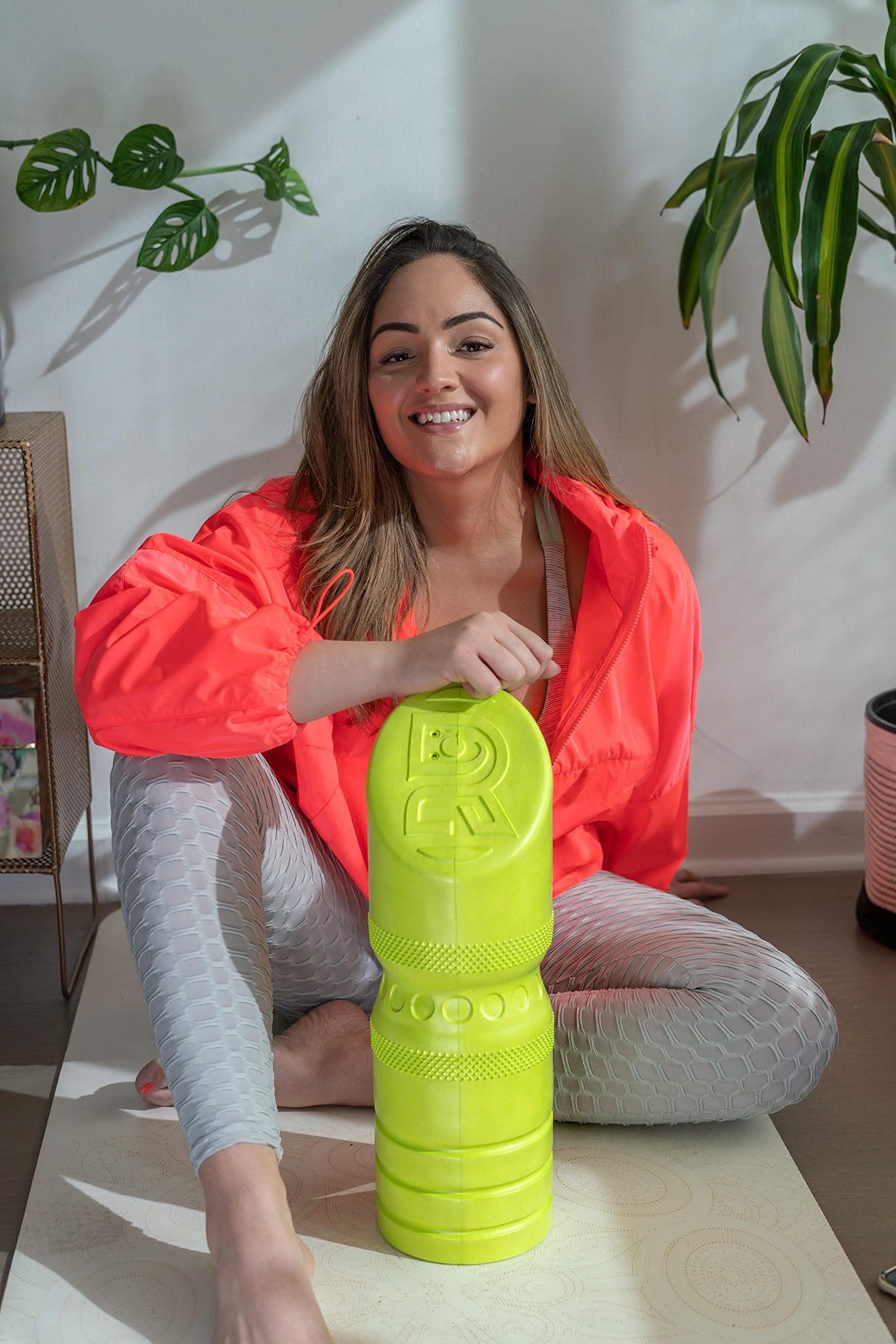 Rehab Roller 6 in 1 Foam Roller - Medium Density Foam Roller for Back Pain & Legs - Deep Tissue Muscle Massager with Built in Slant Board, Peanut Roller, Trigger Point Release Tool & More (Lime)