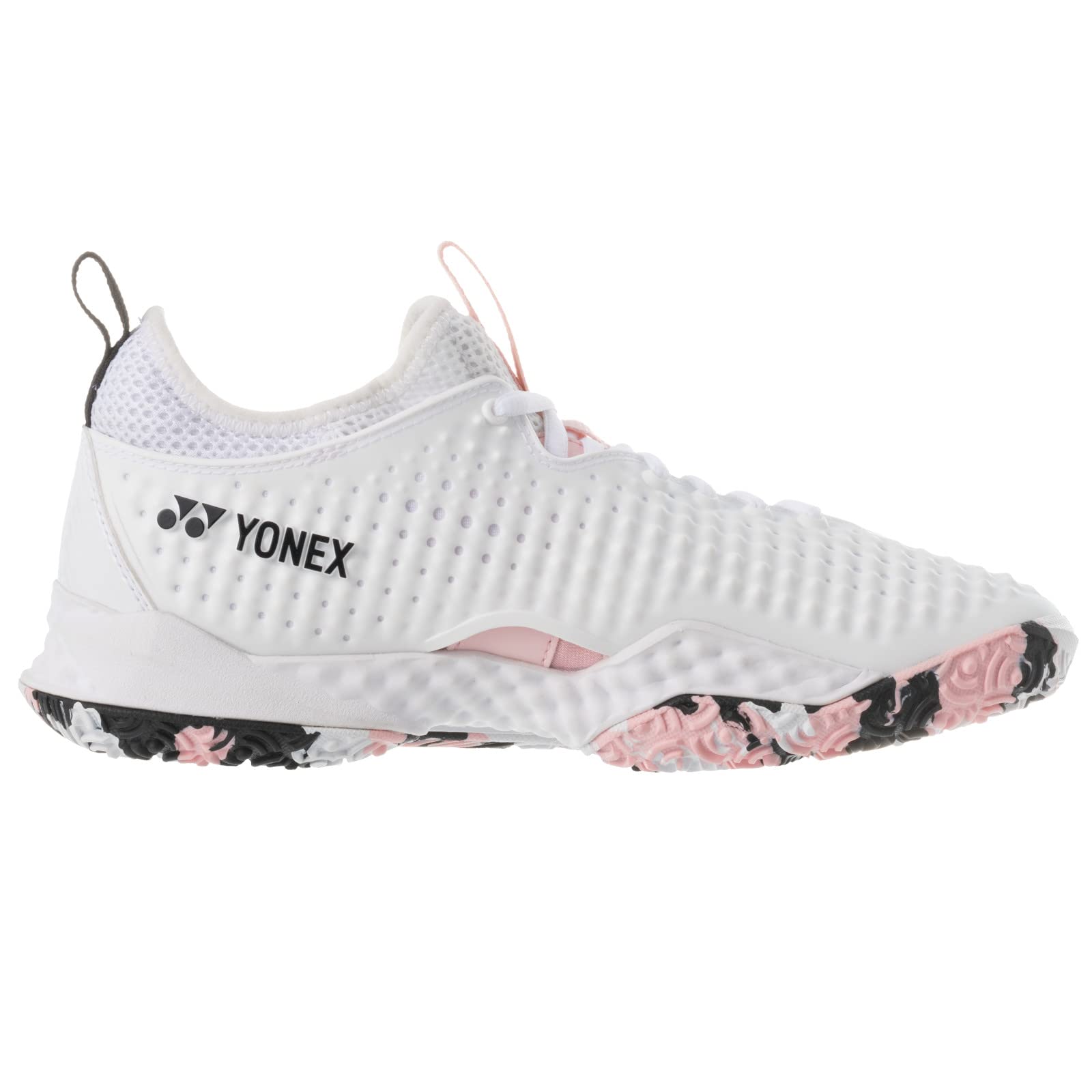YONEX Women's Power Cushion Fusion Rev 4 Tennis Shoes (White/Pink, us_Footwear_Size_System, Adult, Women, Numeric, Medium, Numeric_9)