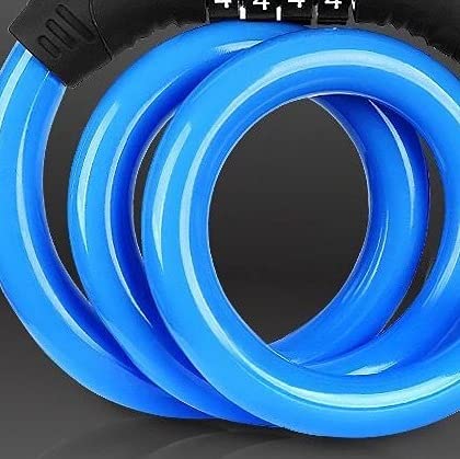 WWWL Bike Lock Bicycle Lock Bike Accessories Theft Spiral Steel Cable Universal Protective Stainless Coil Chain Safe Combination Bike Lock (Color : Blue)