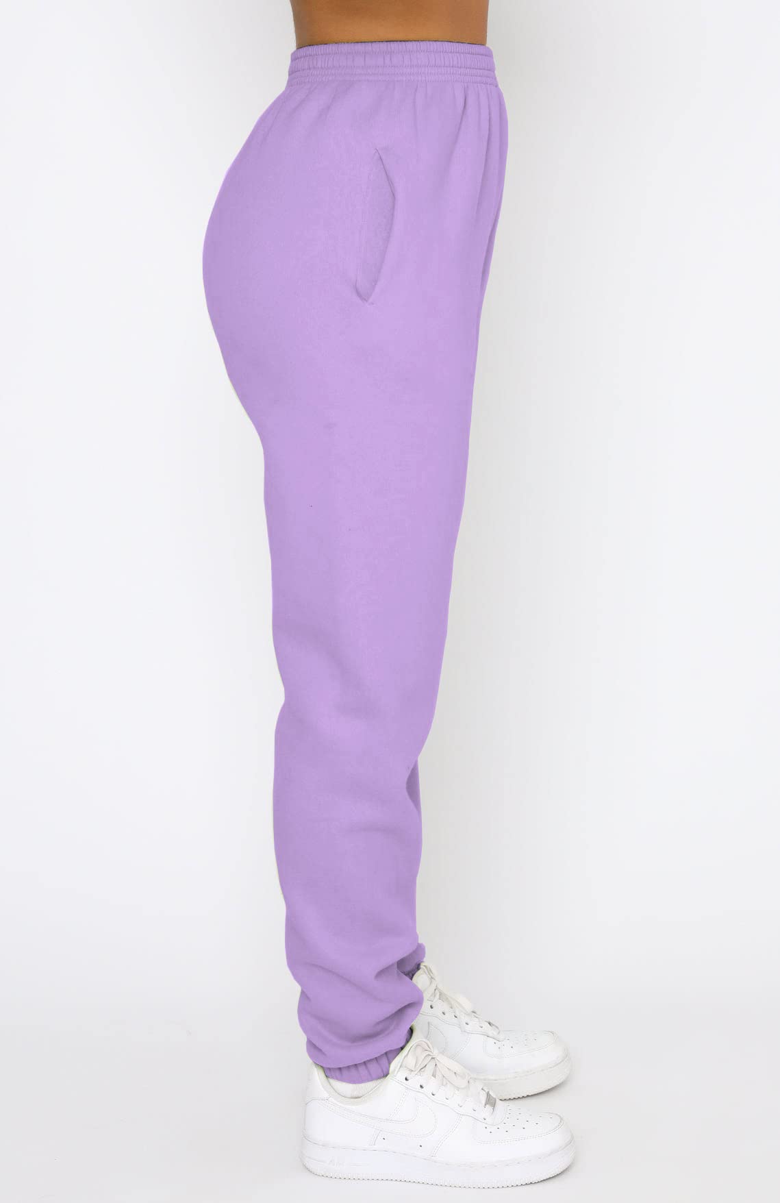 URBEARTH Womens Casual Comfy Sweatpants Drawstring Sweat Pants Cinch Bottom Joggers with Pocket Multicolor Light Purple L