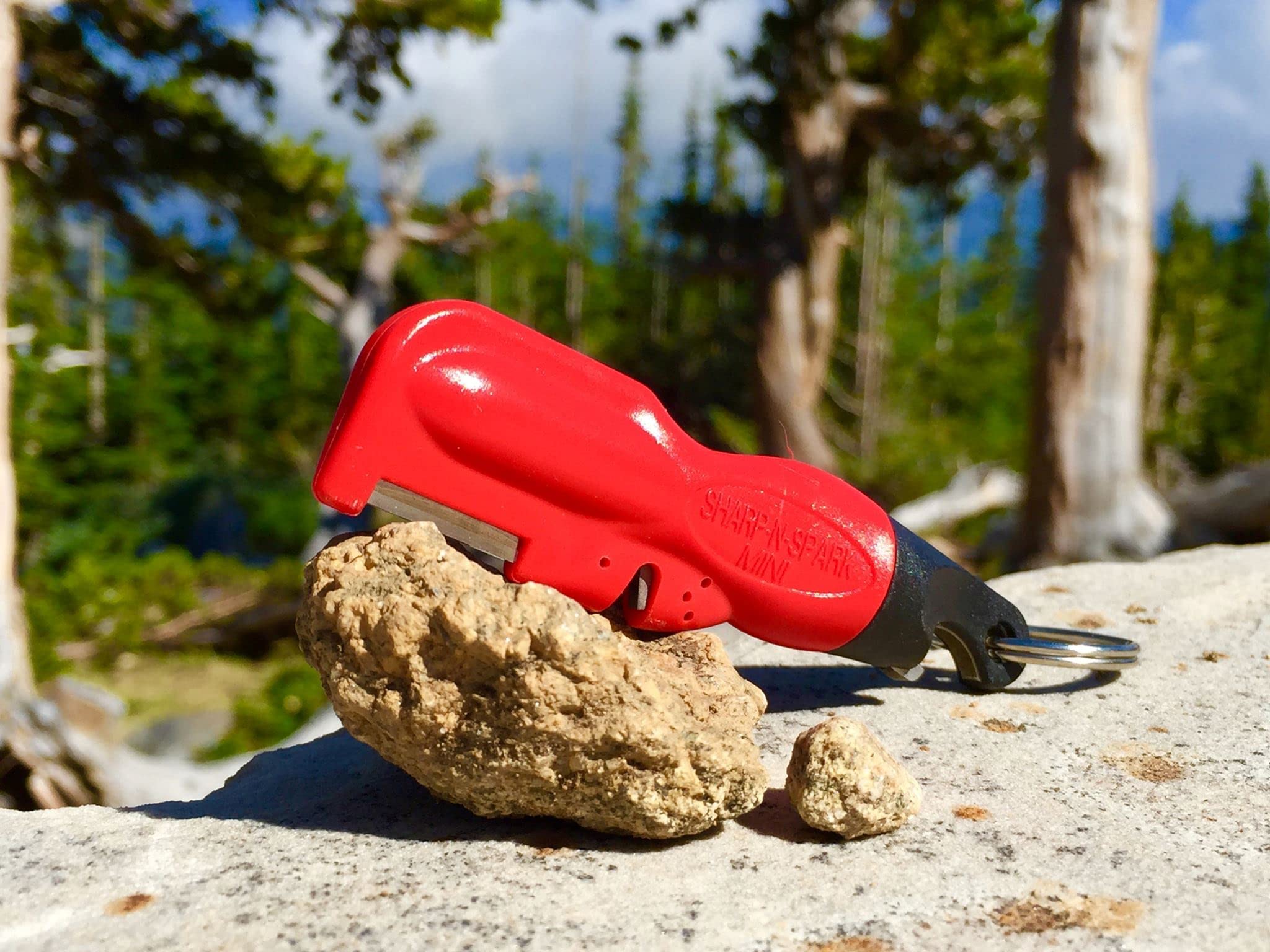 Sharpens Best Sharp-N-Spark Mini Survival 4 in 1 Tool Sharpener & Fire-Starter