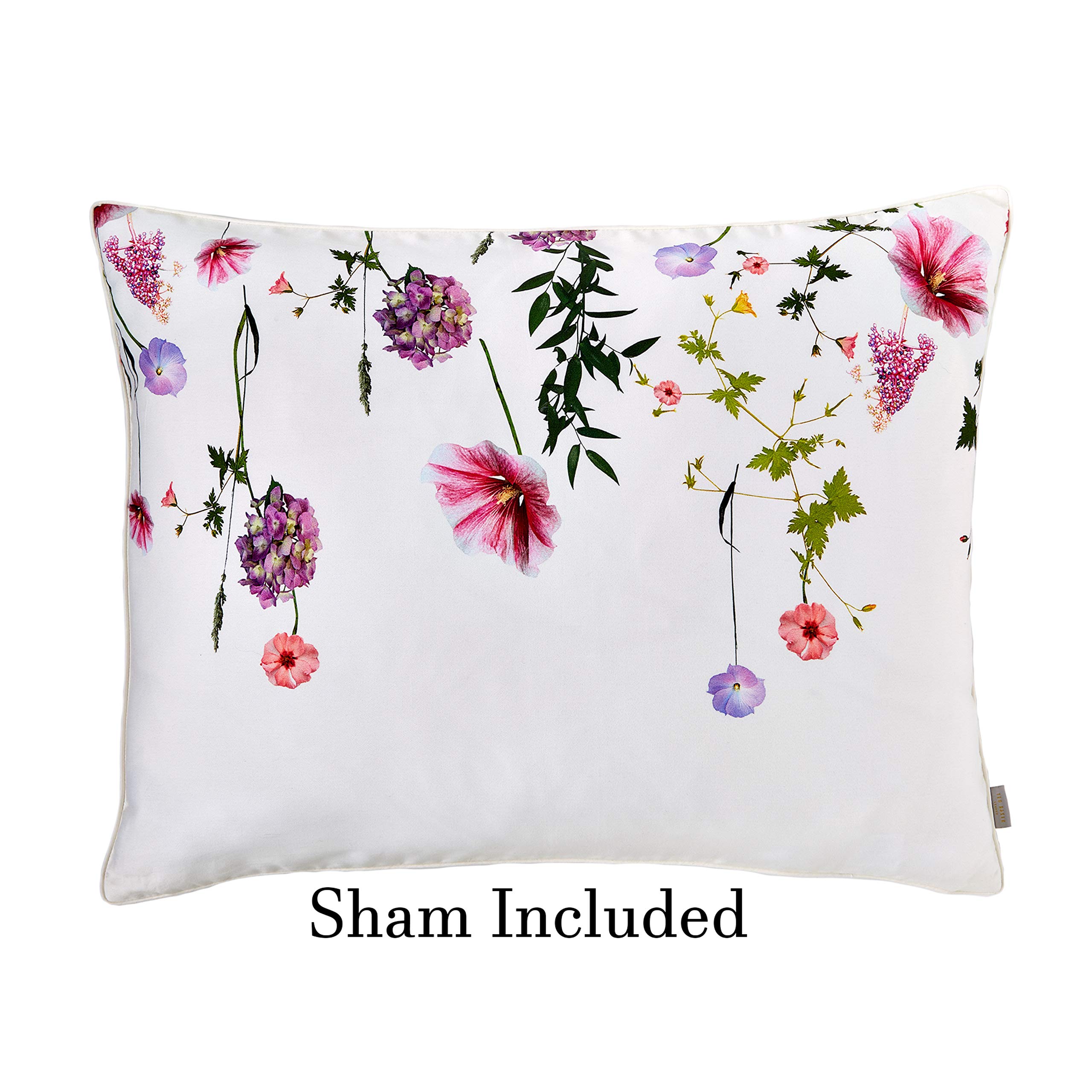 Ted Baker Hedgerow Cotton 2 Piece Duvet Set with Shams, Twin, Floral White/Red/Green