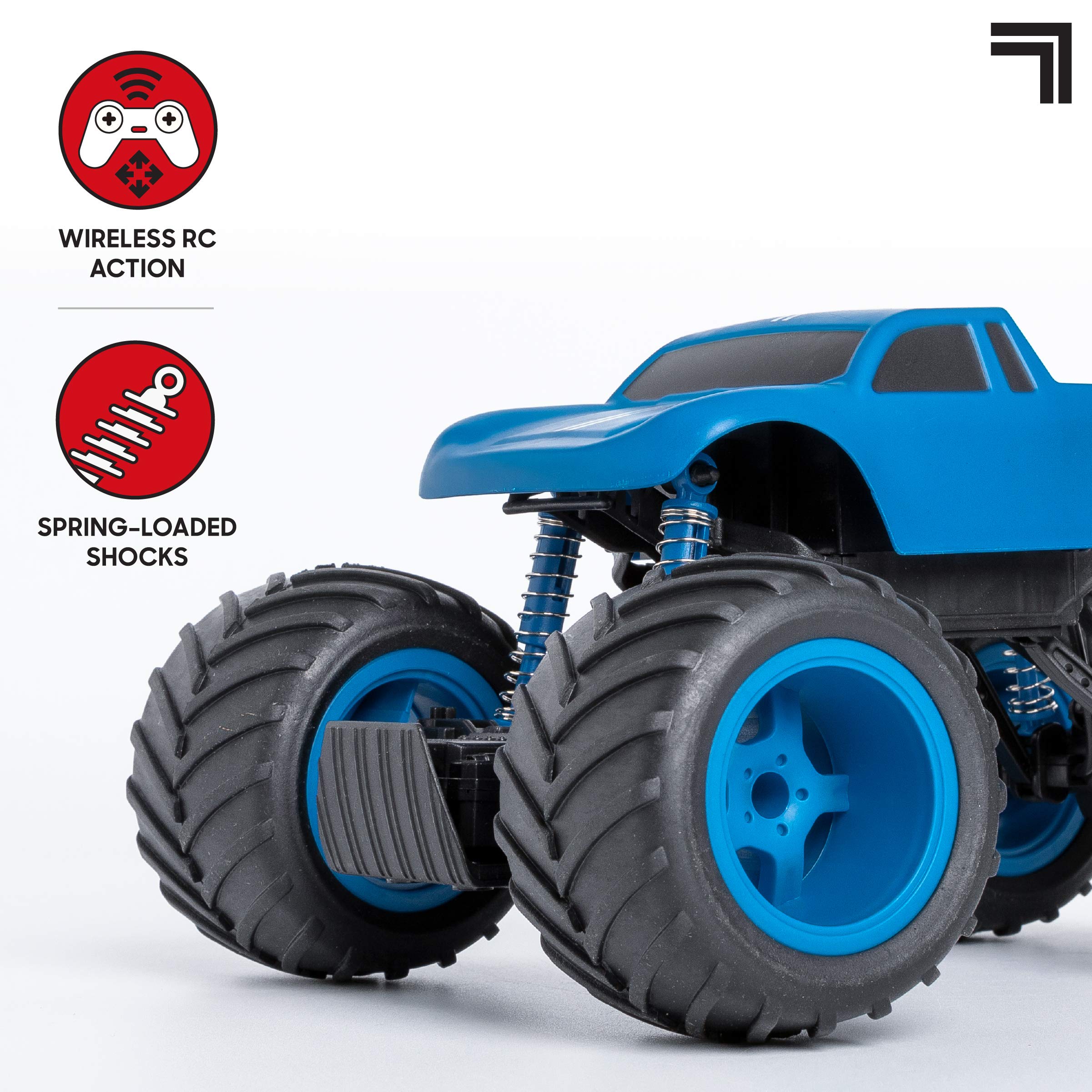 Sharper Image Remote Control Mini Monster Rockslide Truck, 1:24 Scale, 27 MHz, Blue