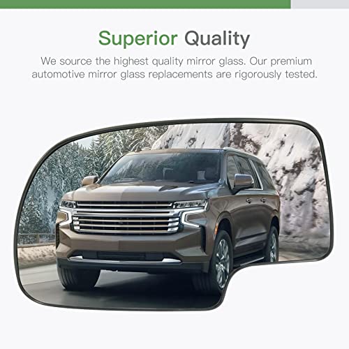 SCITOO Replacement Mirror Glass Driver Side Compatible with 1999-2006 for Chevy Silverado Pickup 2007 for Chevy Silverado Pickup 2000 for Chevy Suburban 2001-2006 for GMC Yukon XL for GMC Sierra