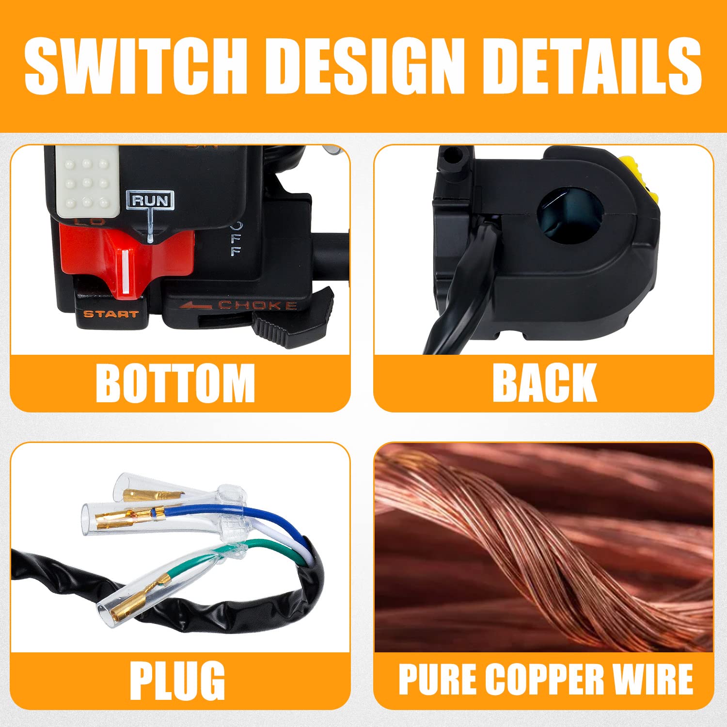Wztepeng 35020-HC4-004 L/H Combination Switch Start Light Kill Switch Start Choke Switch Compatible with 1988-1995 Honda FOURTRAX 300 ATV TRX300/TRX300FW