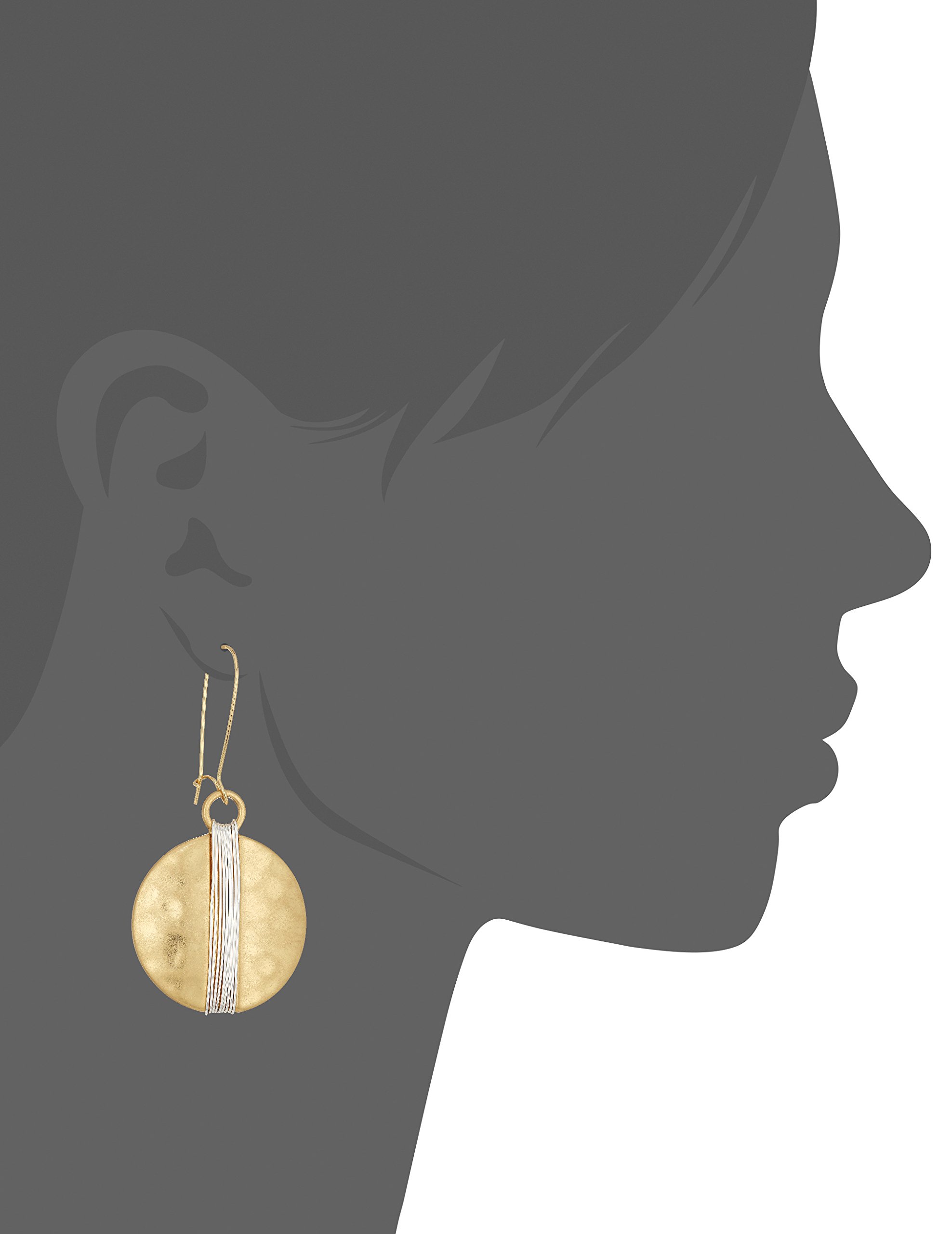 Robert Lee Morris "Primal Connection" Two-Tone Wire Wrapped Circle Drop Earrings