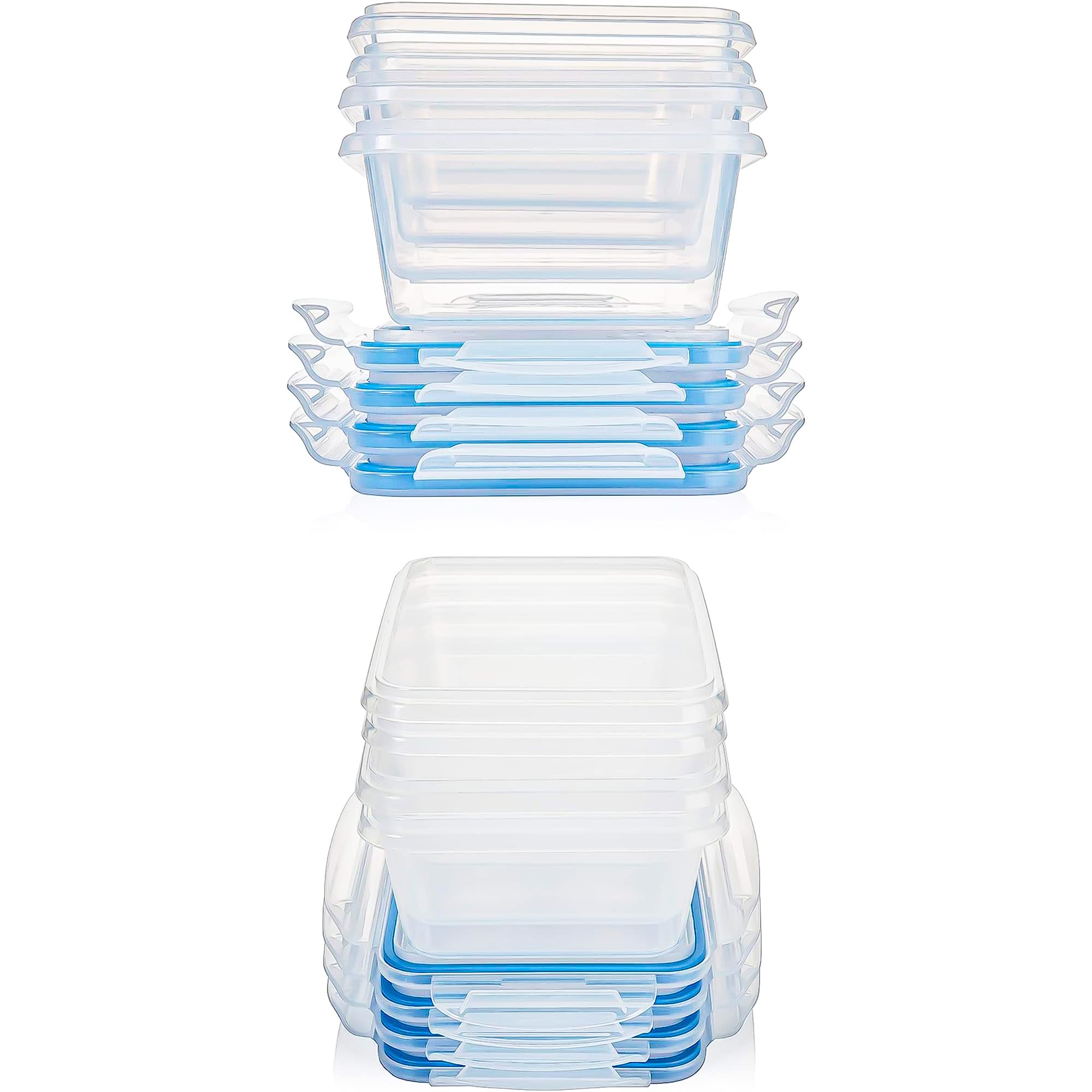 Shazo 36 pc Food Storage Containers with Lid, Plastic Food Containers for Kitchen Organization Airtight Leak Proof Meal Prep Easy Snap Lock Lunch Box - BPA Free Food Prep Storage Container