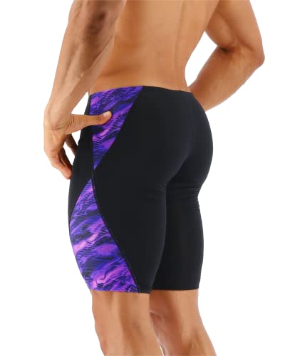 TYR Men's Standard Cadence Blade Splice Swimsuit Jammer, Purple, 26