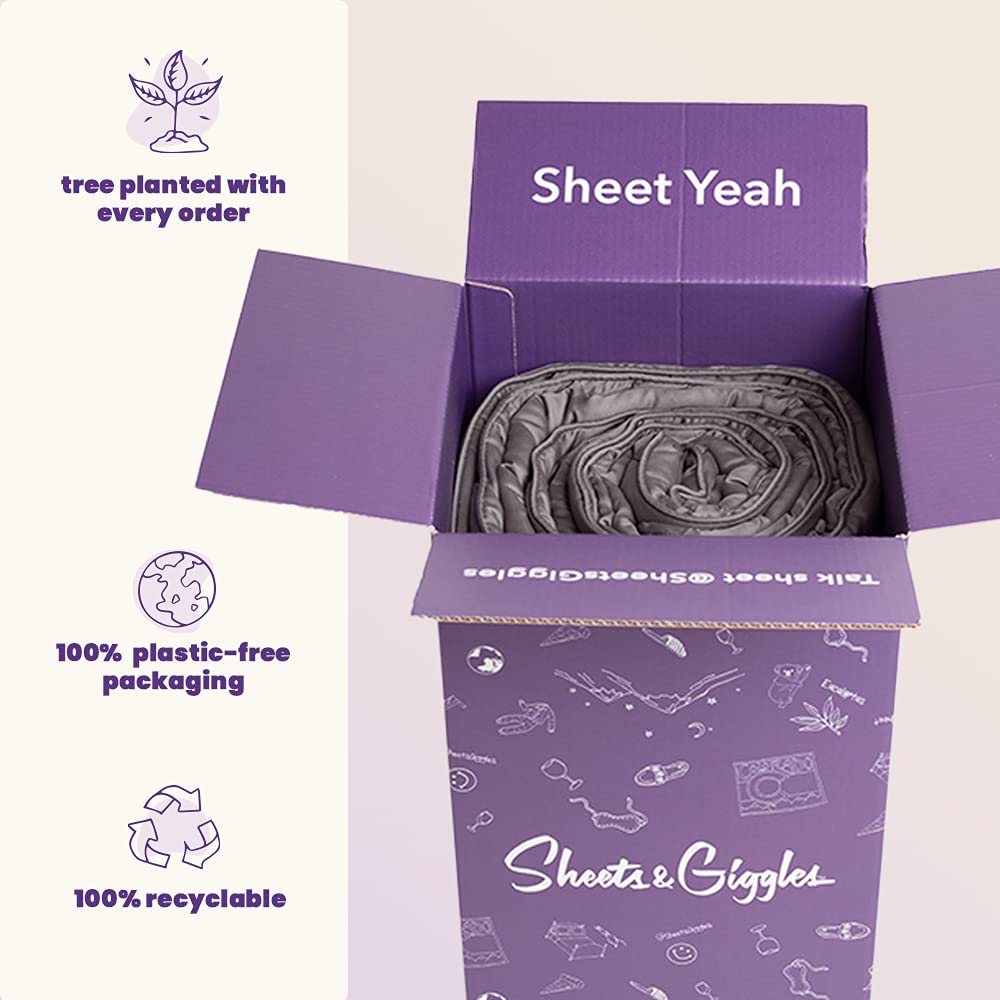 Sheets & Giggles Eucalyptus Lyocell, Down Alternative Comforter All Season, Cool to The Touch, Responsibly Made, Allergen-Free – King Grey