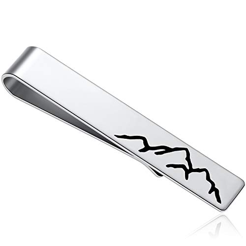 Ukodnus Mountain Tie Bar - Groomsmen Tie Bar Outdoor Enthusiast - Adventure Tie Clip - Explore Tie Clip - Graduation Gift for Him - Gift for Boyfriend