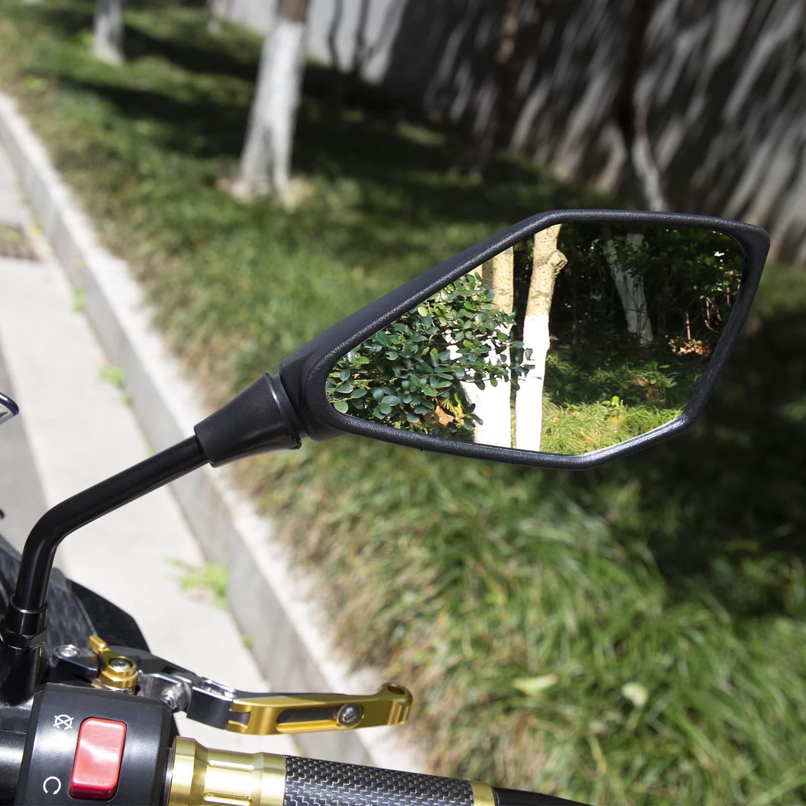 SHEJISI Universal Motorcycle ATV Rearview Mirror is Suitable for 7/8" Handlebars,Compatible with Polaris Sportsman Scrambler,Can-Am Outlander,Honda Grom TRX,Kawasaki Ninja,KYMCO,Yamaha,Suzuki