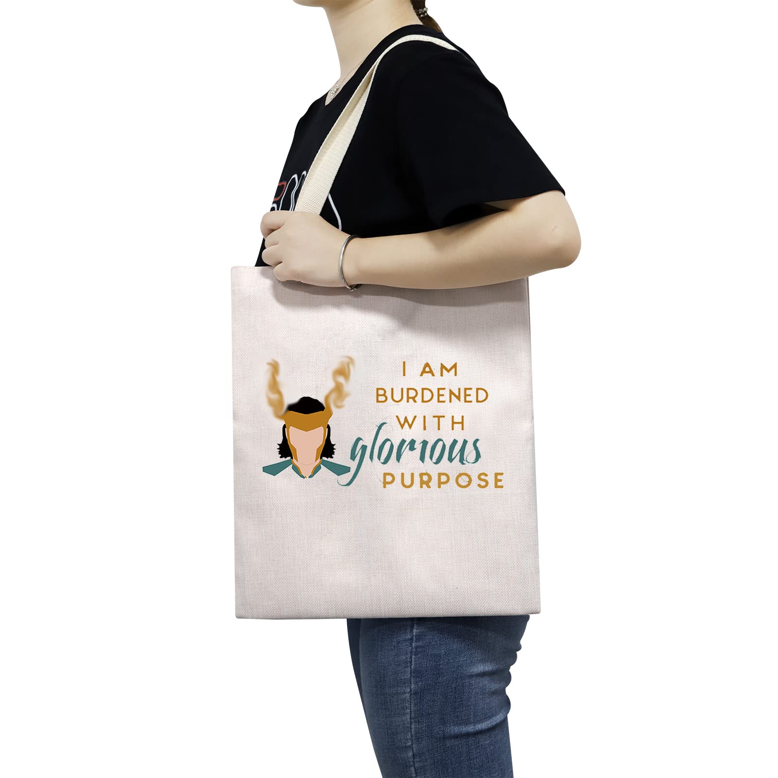 TSOTMO TV Show Inspired Gift I am Burdened with Glorious Purpose Novelty Canvas Tote Bag Fans Gift Friendship Gift(purpose Tote)