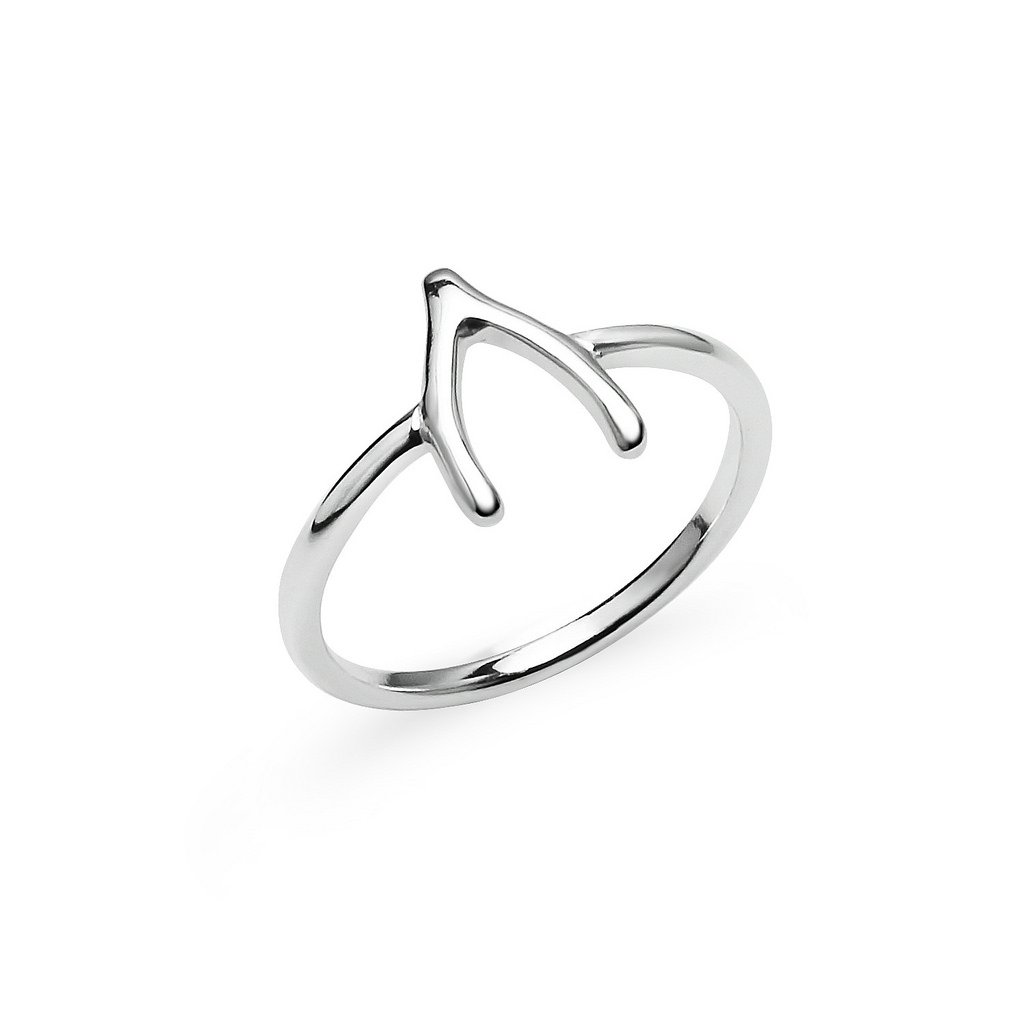 Silverline Jewelry 925 Sterling Silver Lucky Wishbone Thin Stackable Ring Size 5