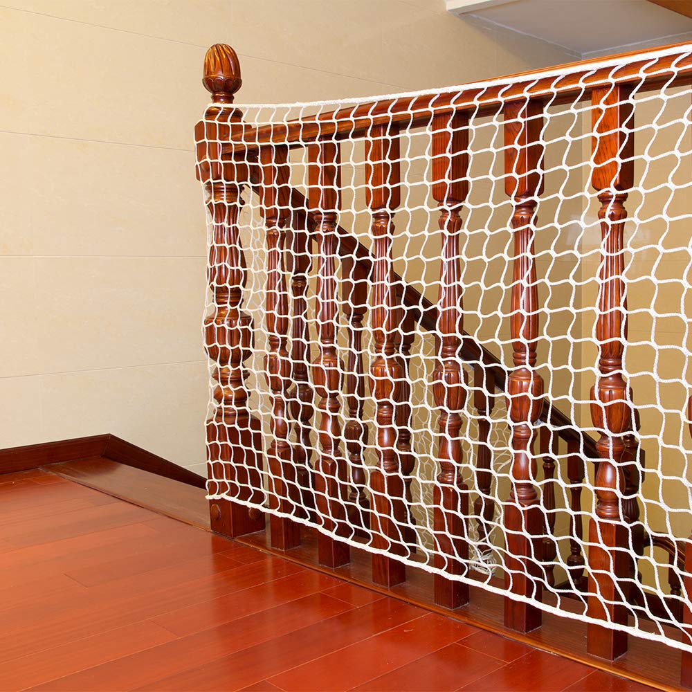 Safety Stairs Rail Net Child Proofing Balcony Banister Railing Guard Baby Proof Stair Guards Mesh Indoor 16.4ft x 3.2ft( 5mx1m) White