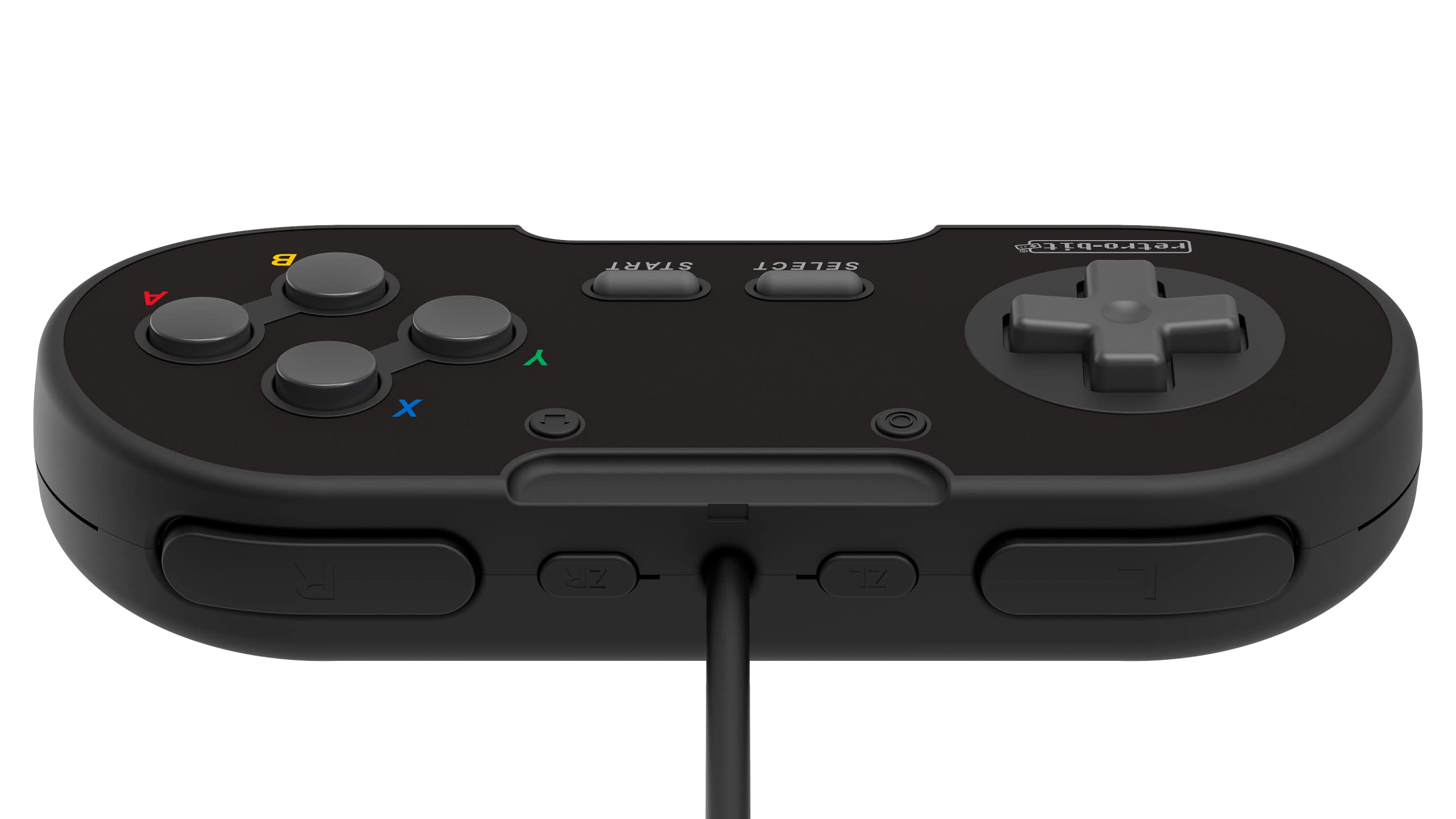 Retro-Bit Legacy 16 Wired USB Controller - Features Home, SS & ZL/ZR Buttons - for Switch, PC, MacOS, RetroPie, Raspberry Pi - Onyx