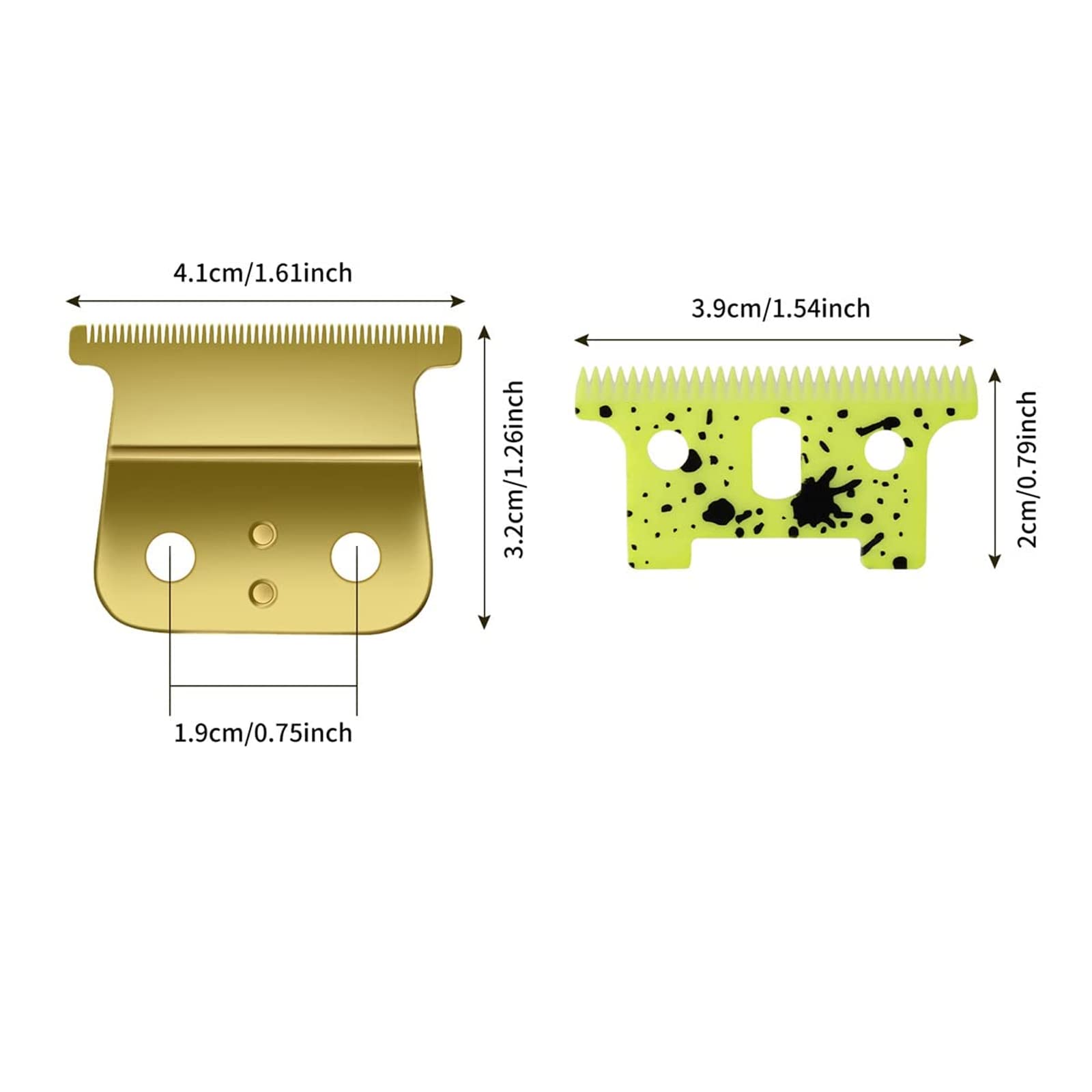 Replacement Blade for Andis T Outliner, Andis Gtx (Golden+Yellow Ceramic T Blade)