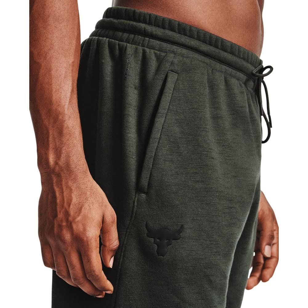 Under Armour Mens Project Rock Charged Cotton Fleece Shorts (Green (310), Medium)