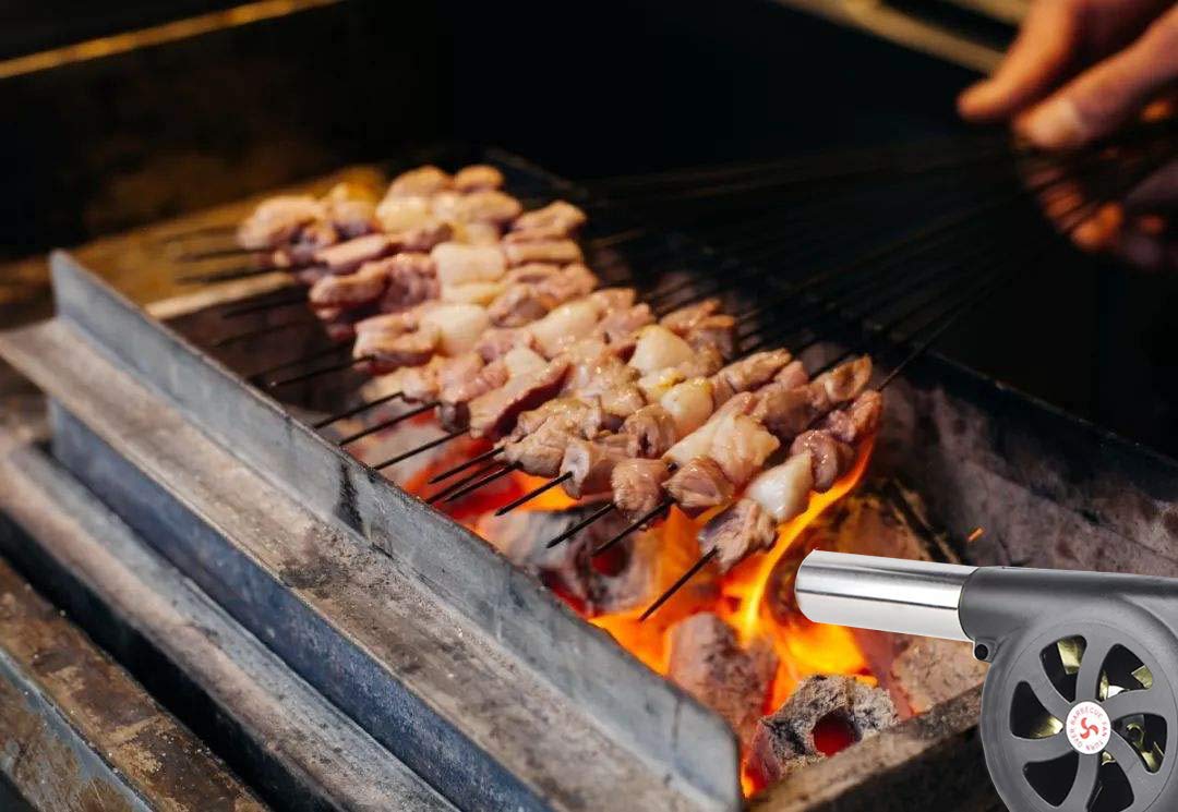 Sunglow Outdoor Cooking BBQ Fan Air Blower,Hand Crank Blowers, Barbecue Fire Bellows for Picnic Camping Stove Accessories