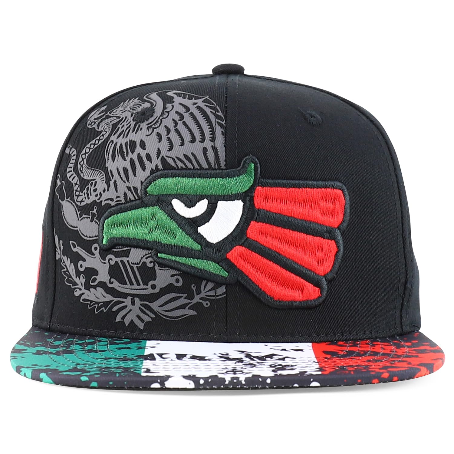 Trendy Apparel Shop PR 3D Embroidered Flatbill Snapback Cap with Puerto Rico Flag - Black Black