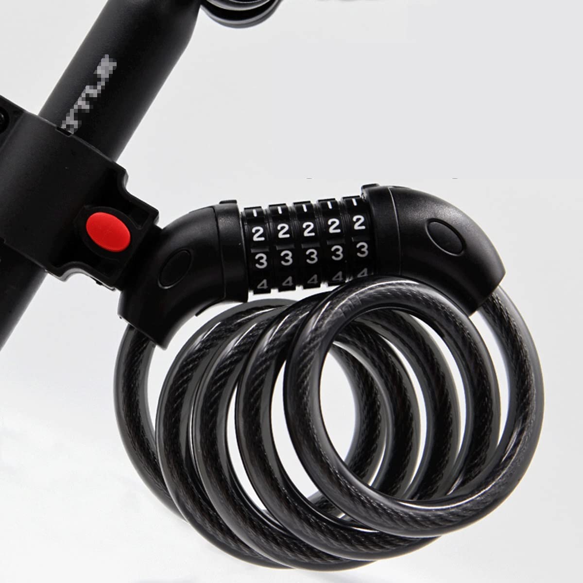 UFFD Bike Lock Cable, Anti-Theft Steel Wire Combination Lock 4 FT Long, 5-Digit Bicycle Combination Lock Universal Cable Lock, 0.4 Inch Diameter (Color : Black, Size : 1.2mx12mm)