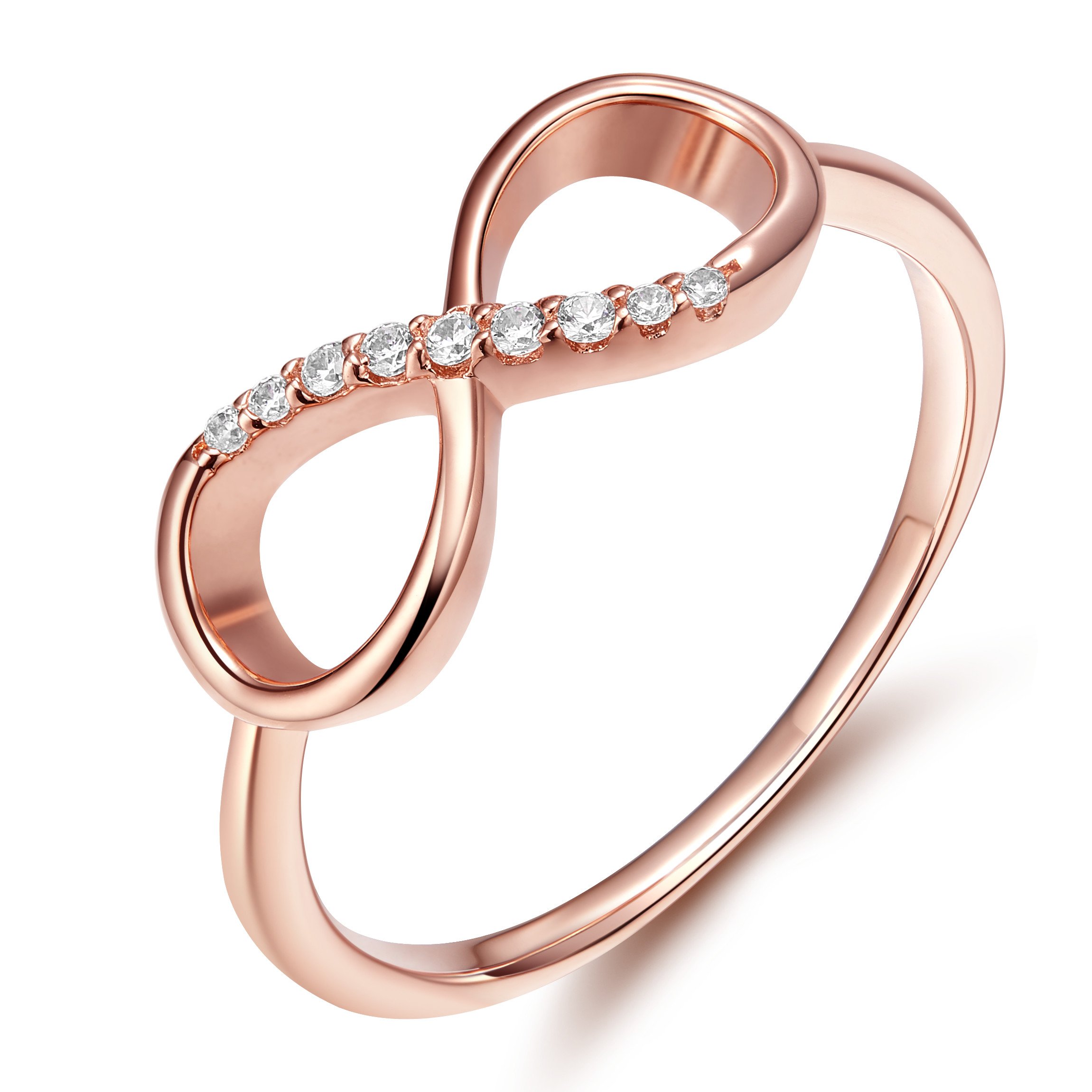 SOMEN TUNGSTEN 925 CZ Infinity Ring for Women Sterling Silver Engagement Wedding Band Comfort Fit Size 7