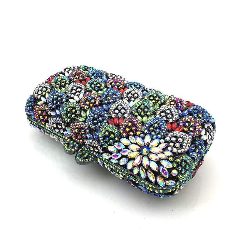 ZHUHW Clutches Women Evening Party Bag Crystal Purses Bridal Wedding Party Bag Crystal Clutches (Color : E)