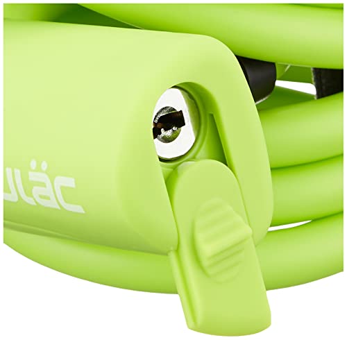 Ulac Bauhaus Bicycle Key, Silicone Cover, Bicycle Coil Wire Lock, 0.4 x 59.1 inches (10 x 150 cm), Light Green