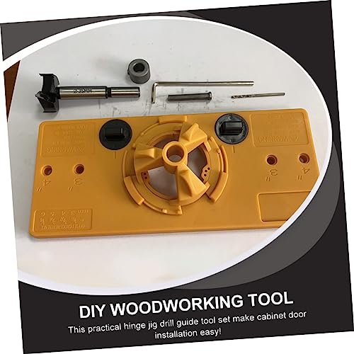 Router Jigs 1 Set Punch Tool Kit Router Jigs Hinge Drilling Tool Set Bit Kit Punch Tool Router Tool 35mm Hinge Hole Positioner Tool Kit Hinge Hole Set Orange Opener