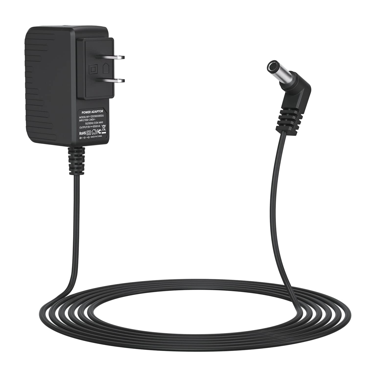 XXSZHY Guitar Pedal Power Supply, AC DC 9V Power Cord, Adapter for BOSS Effects Pedal and Casio Keyboard, Roland Musical Instruments, Distortion, PSA -120S, 9V 850mA - Center Negative