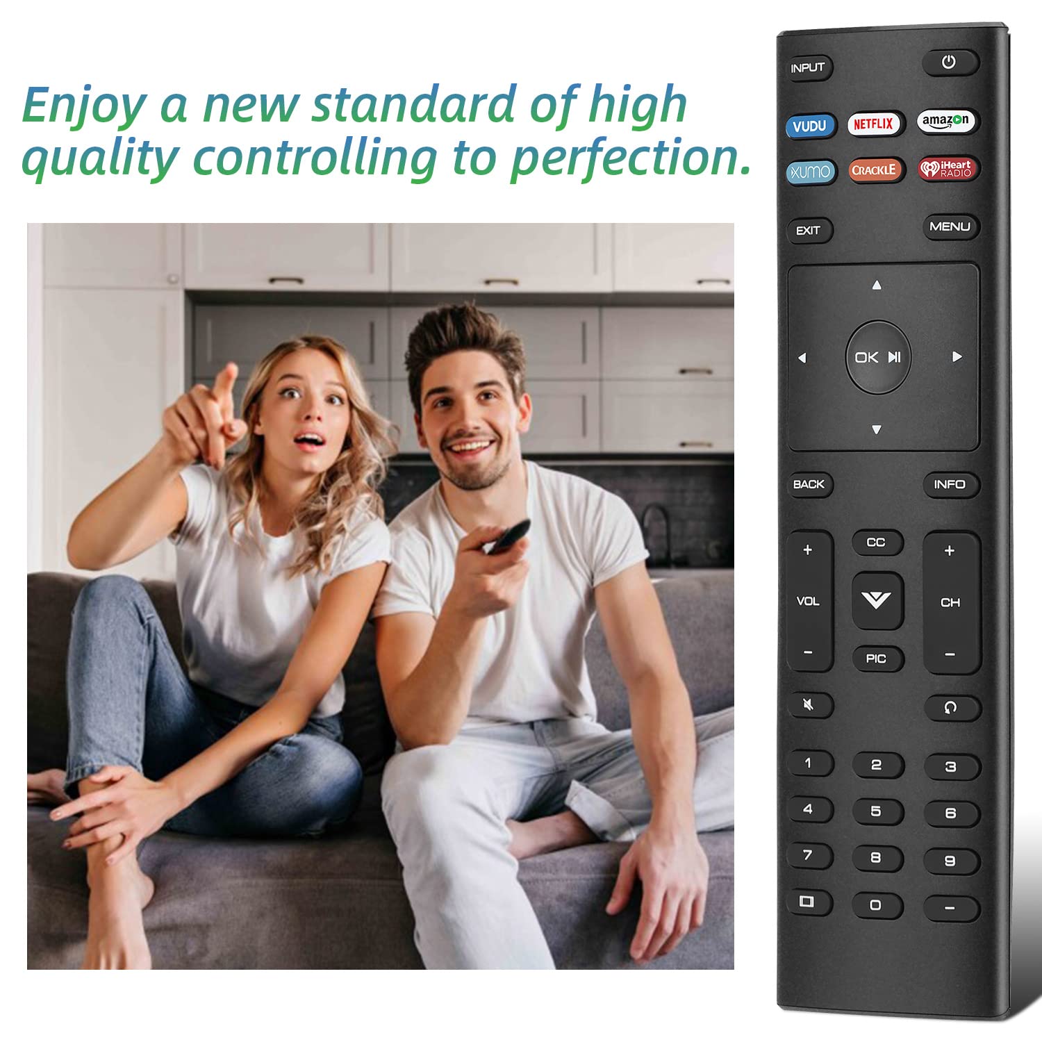 Remote for Vizio Smart TV Remote XRT-140 and Vizio Smart TV Quantum 4K UHD HDR OLED HDTV SmartCast, Vizio D M P V Series LED LCD 24 32 40 43 50 55 58 60 65 70 75 85 inch TV Watchfree