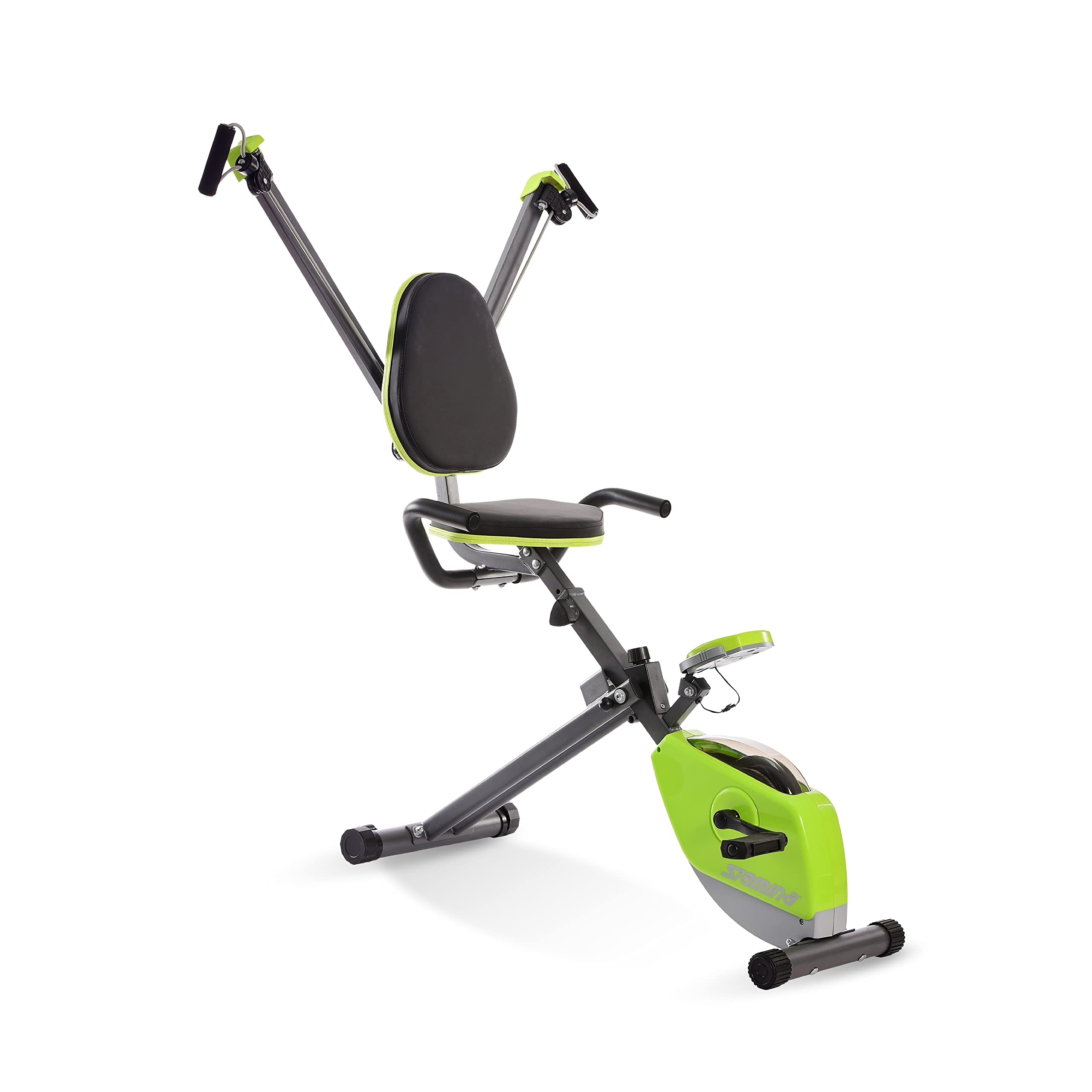 Stamina Wonder Exercise Bike | Build Upper and Lower Body Strength on One Machine | Includes Two Online Workout Videos, Chartreuse and Gray