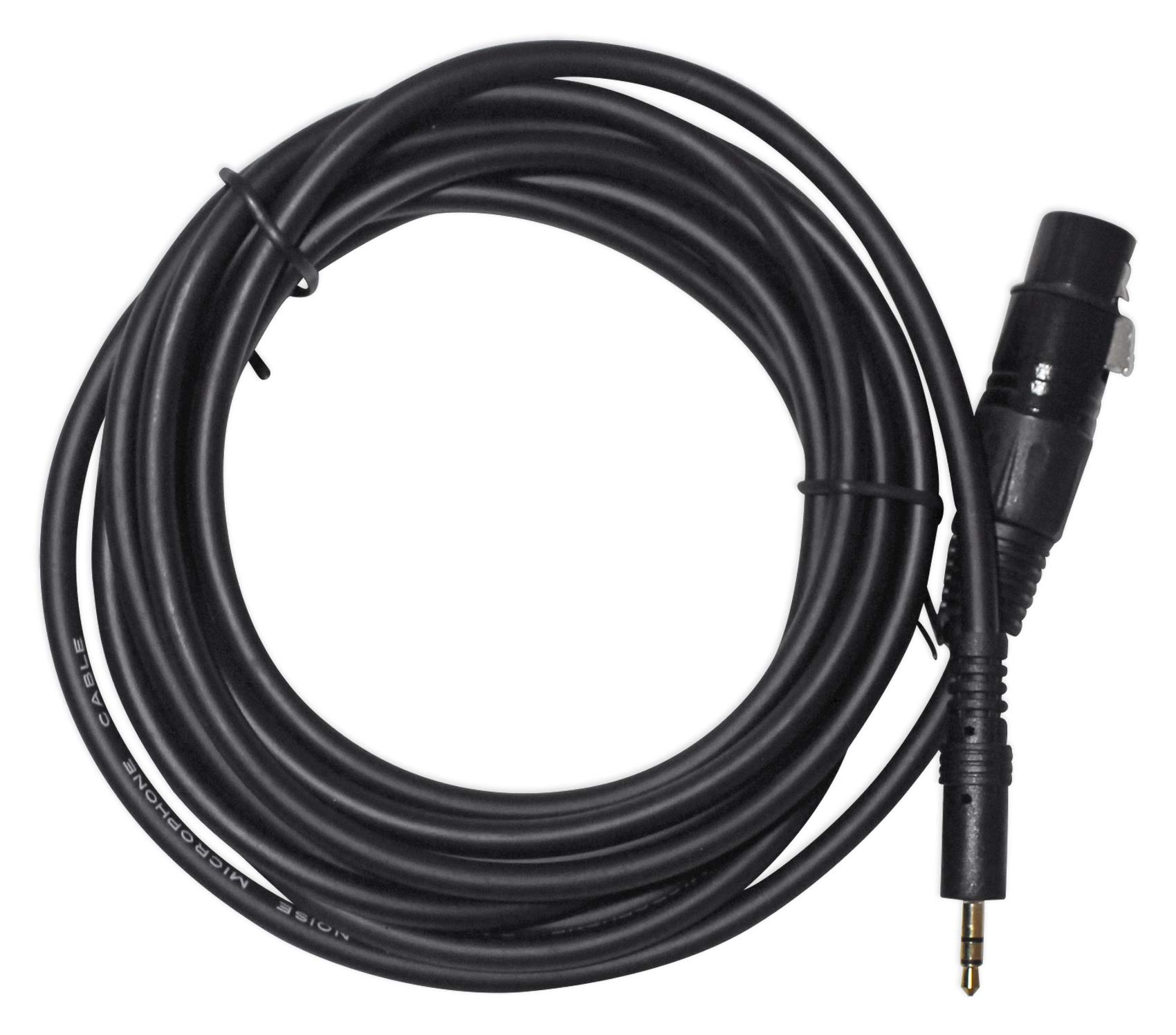 ROCKVILLE 10 Ft. Metal XLR Female to 1/8" TRS Cable-100% Copper (RXLR-AUX),Black