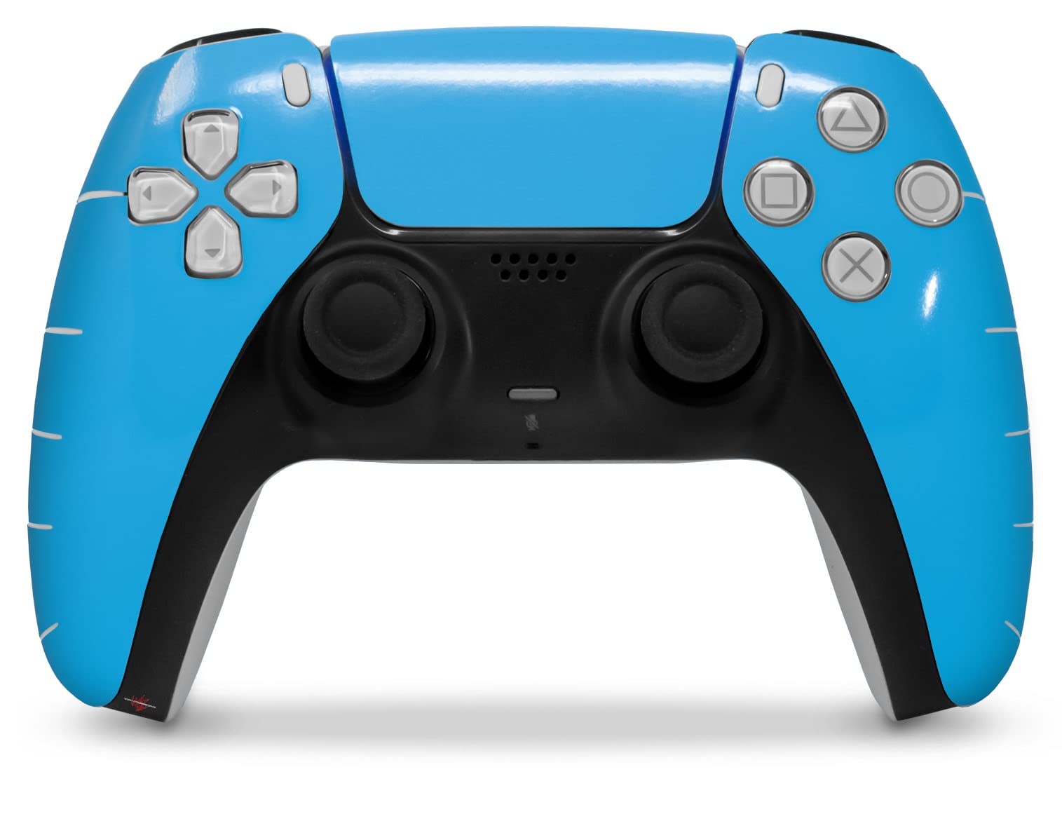 WraptorSkinz Skin Wrap compatible with Sony PS5 DualSense Controller Solids Collection Blue Neon (CONTROLLER NOT INCLUDED)