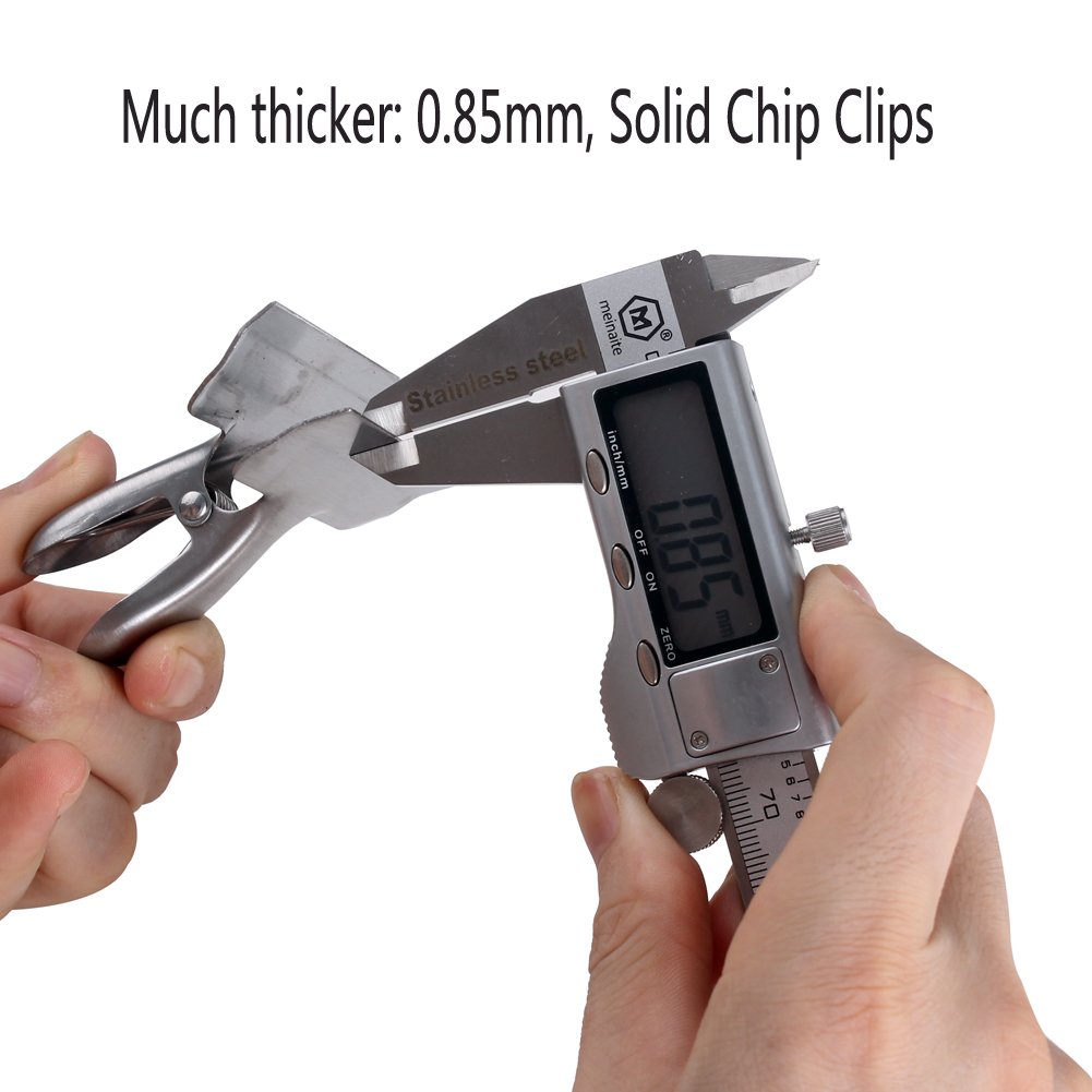 Z ZICOME Heavy Duty Thicker Stainless Steel Chip Bag Clips Clamps, 3-inch (8 Pack)
